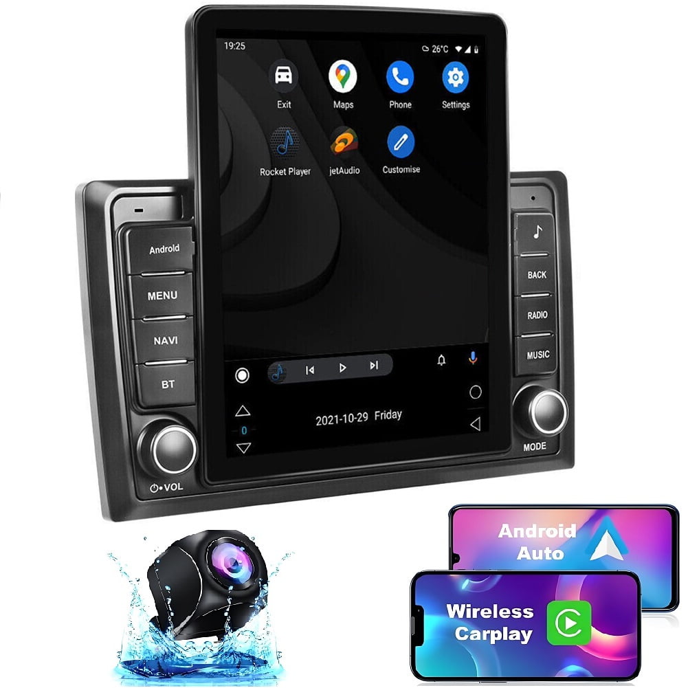 IKASEFU Universal 9.7in 2DIN Car Stereo Radio CarPlay Android Auto Wifi ...