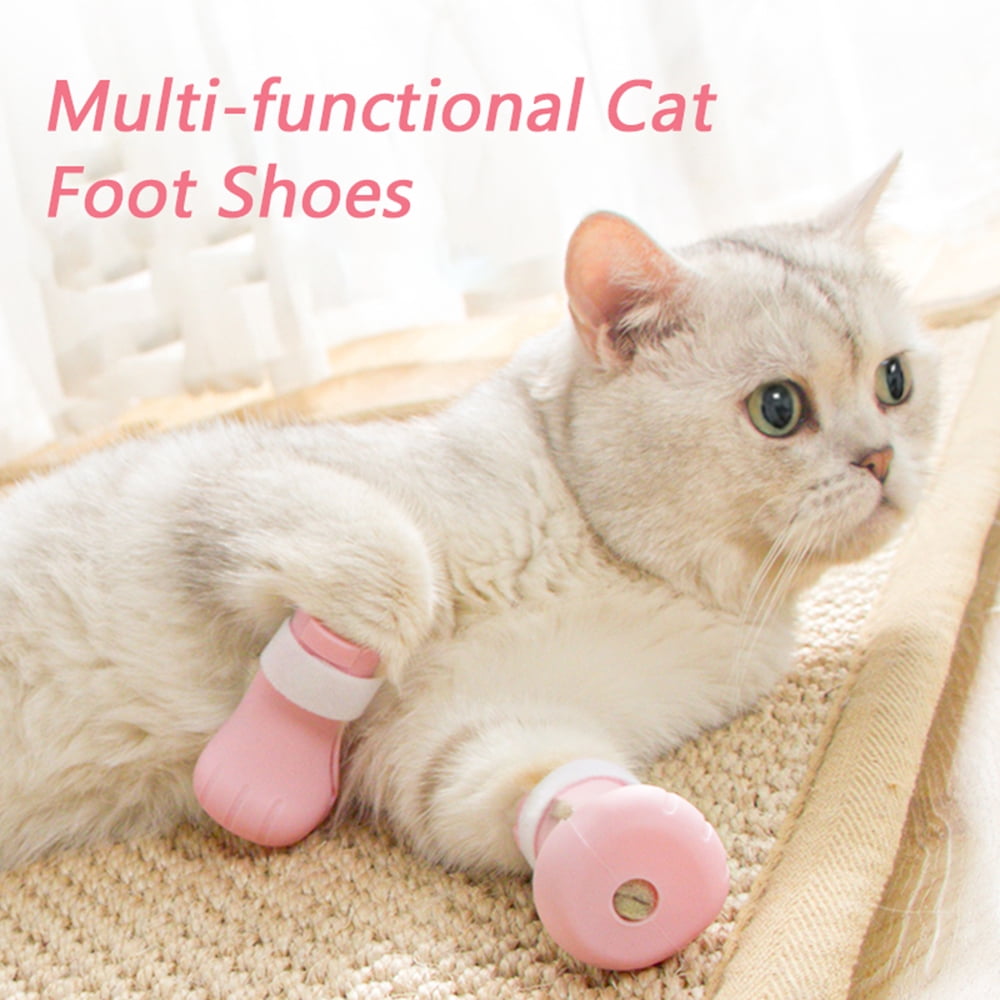 IKAYAA 4pcs -scratch Cats Foot Shoes Boots Silicone Pet Grooming ...