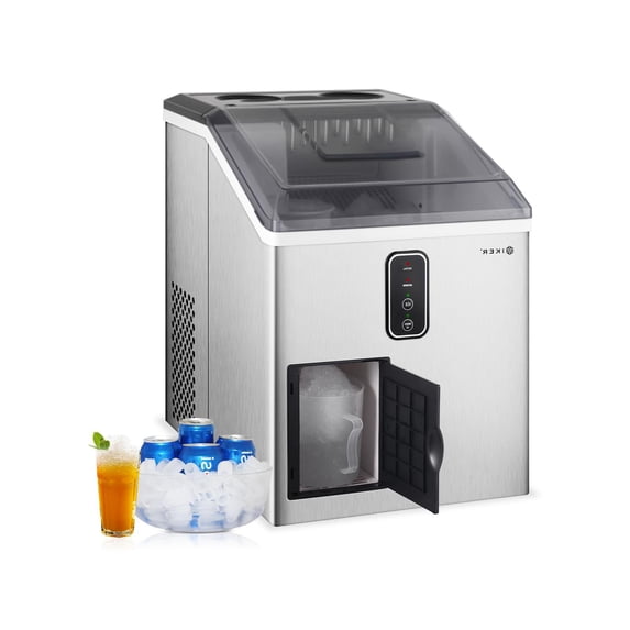 IKER Ice Maker 33lb/24H, Countertop Ice Shaver Machine, Portable 2-in-1 ...