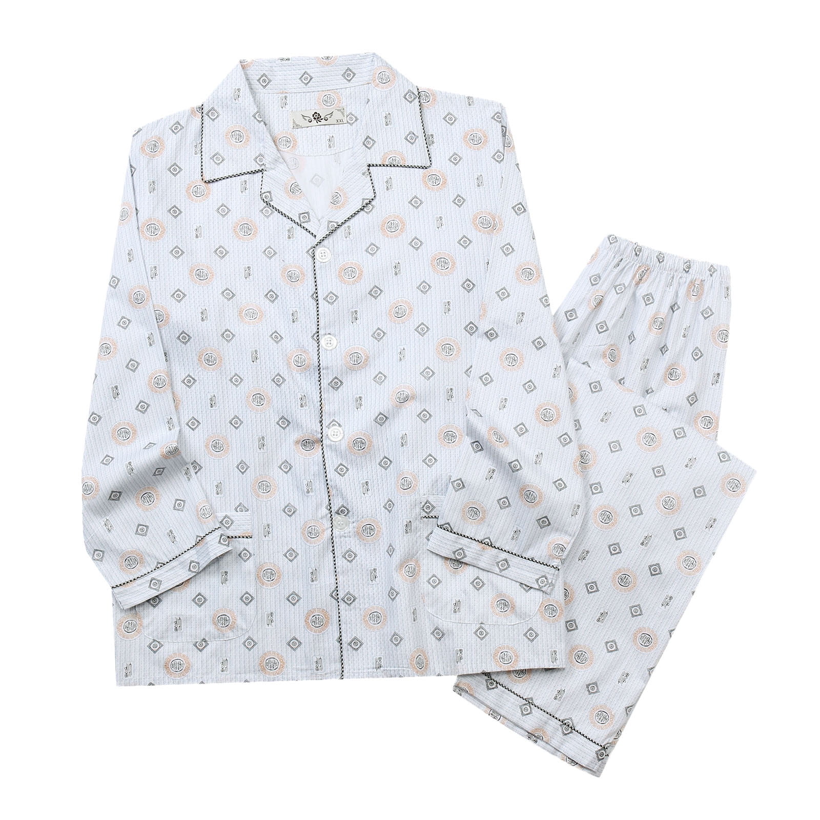 Ikeven 2 Piece Pajamas Mens Pajamas Set Soft Cotton Lightweight Mens Sets With Pockets Mens