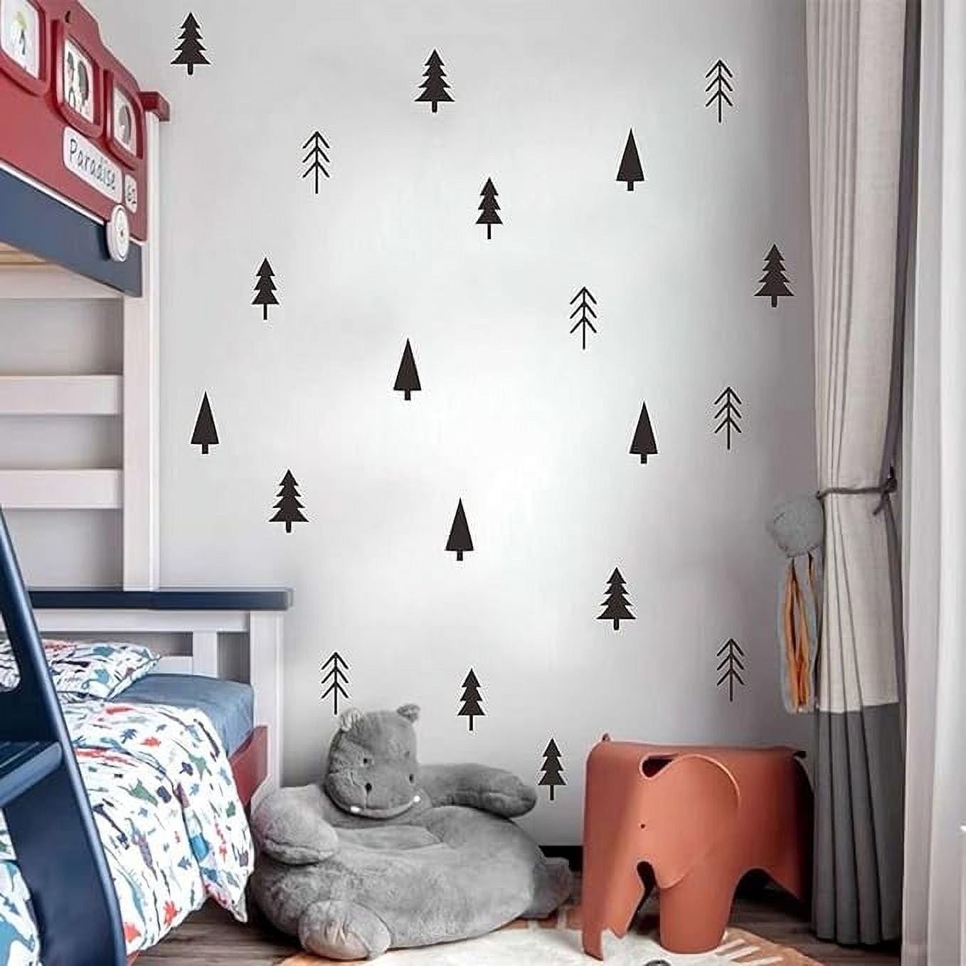 IKEYU Small Pine Tree Wall Sticker Vinyl Black Tree Wall Decal Forest ...