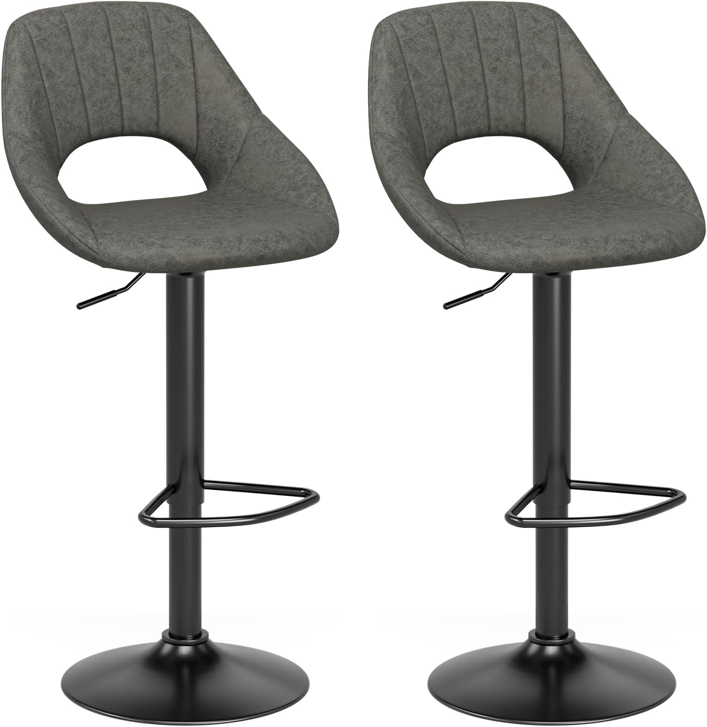IKIFLY Bar Stools Set of 2 Modern Swivel Bar Chairs, Barstools Counter ...