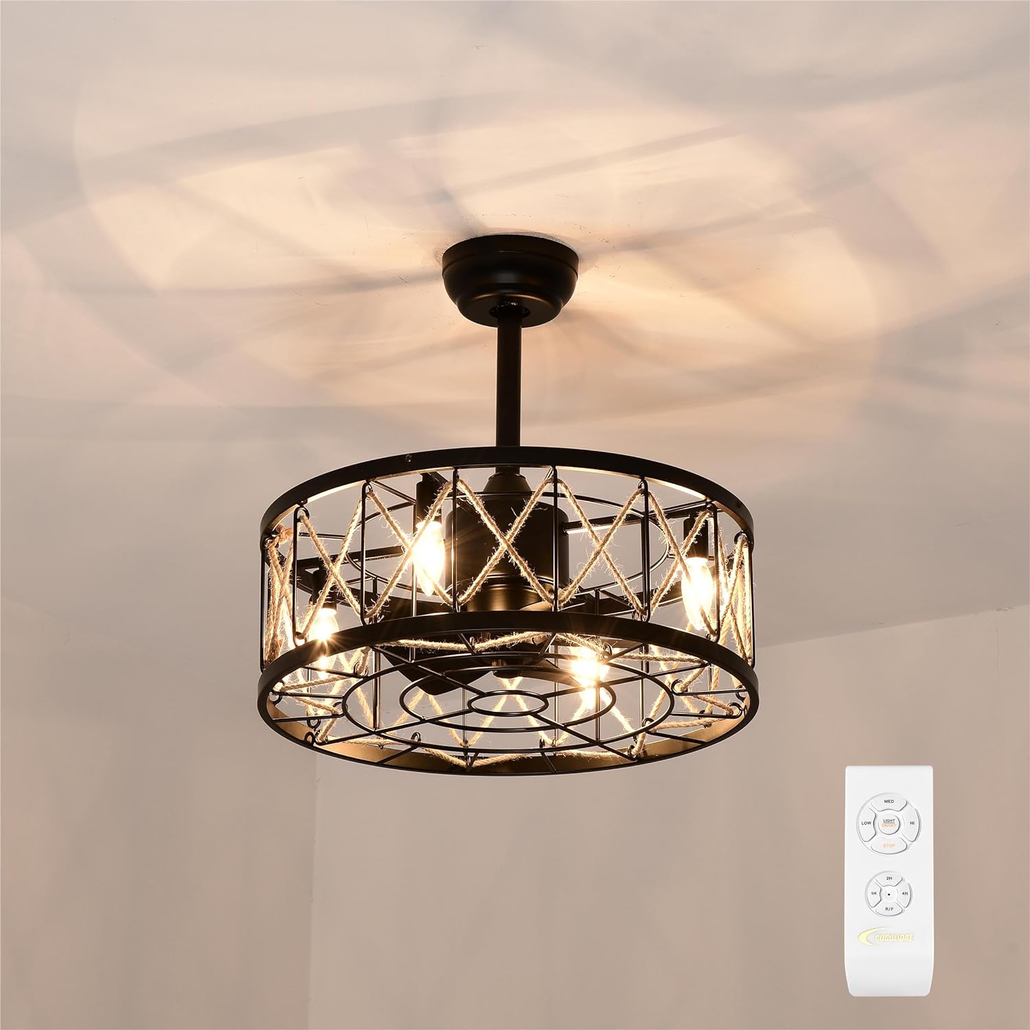 YANASO Ceiling Fan with Light,8 Enclosed Blades, App&Remote Control,6 ...