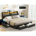 IKIFLY California King Bed Frames with Charging Station & Storage ...