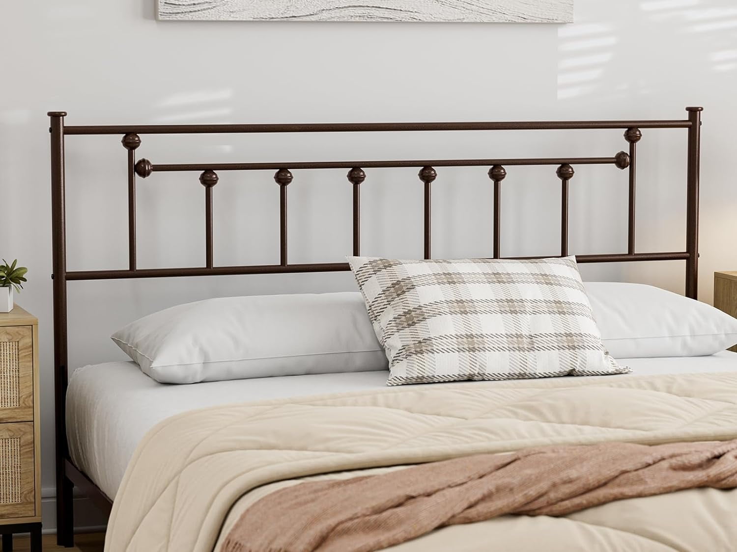 IKIFLY Metal Full Size Headboard - Adjustable Height - Full Headboard ...