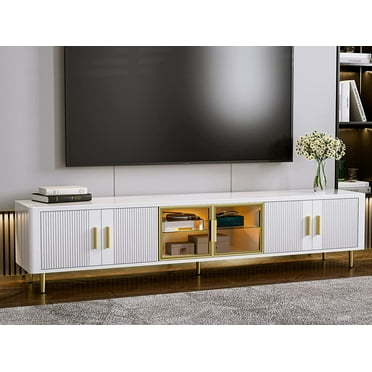 Nicole TV Stand for TVs up to 85", Mid-Century Modern Matte 75 ...