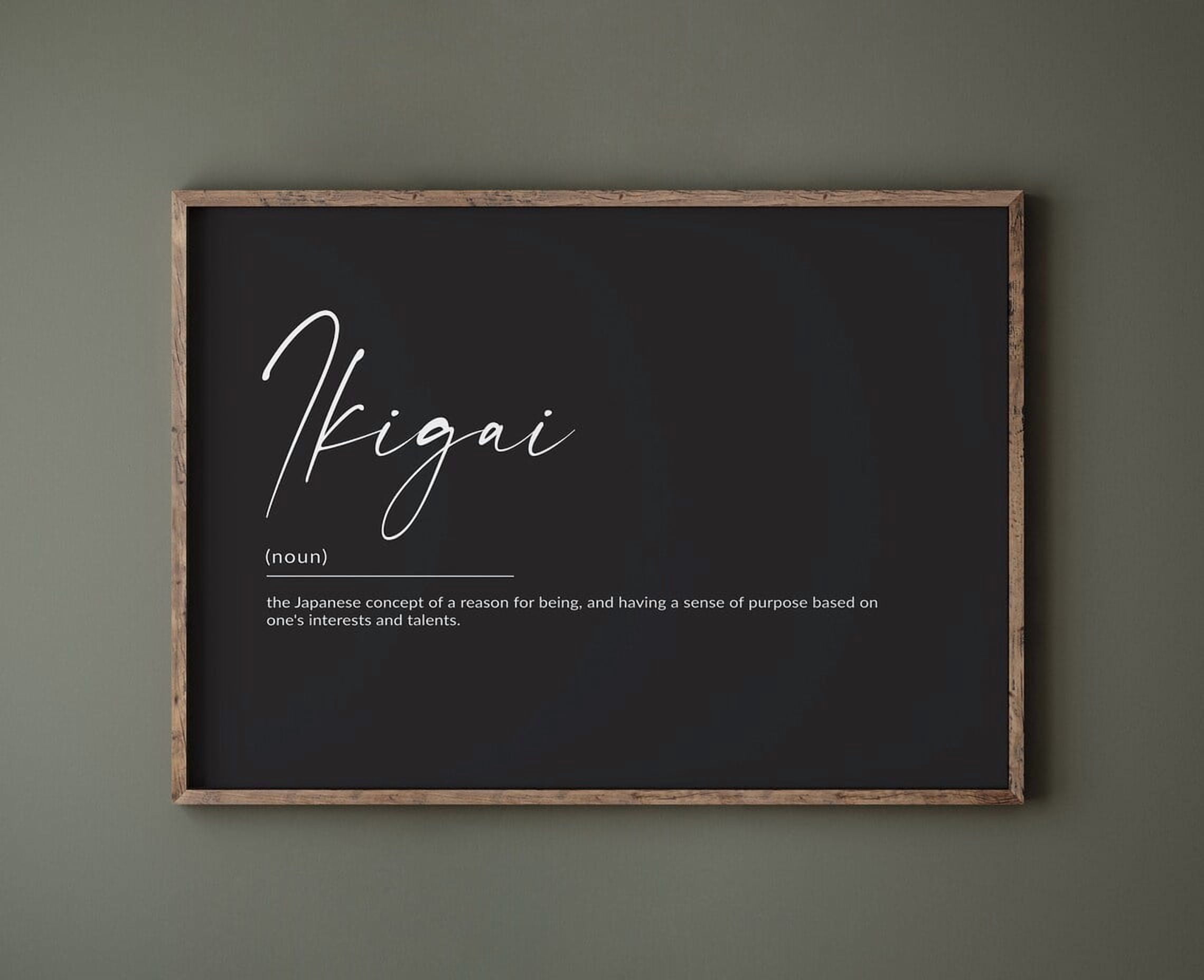 IKIGAI Definition Poster Motivational Quotes Dictionary Art Japanese ...