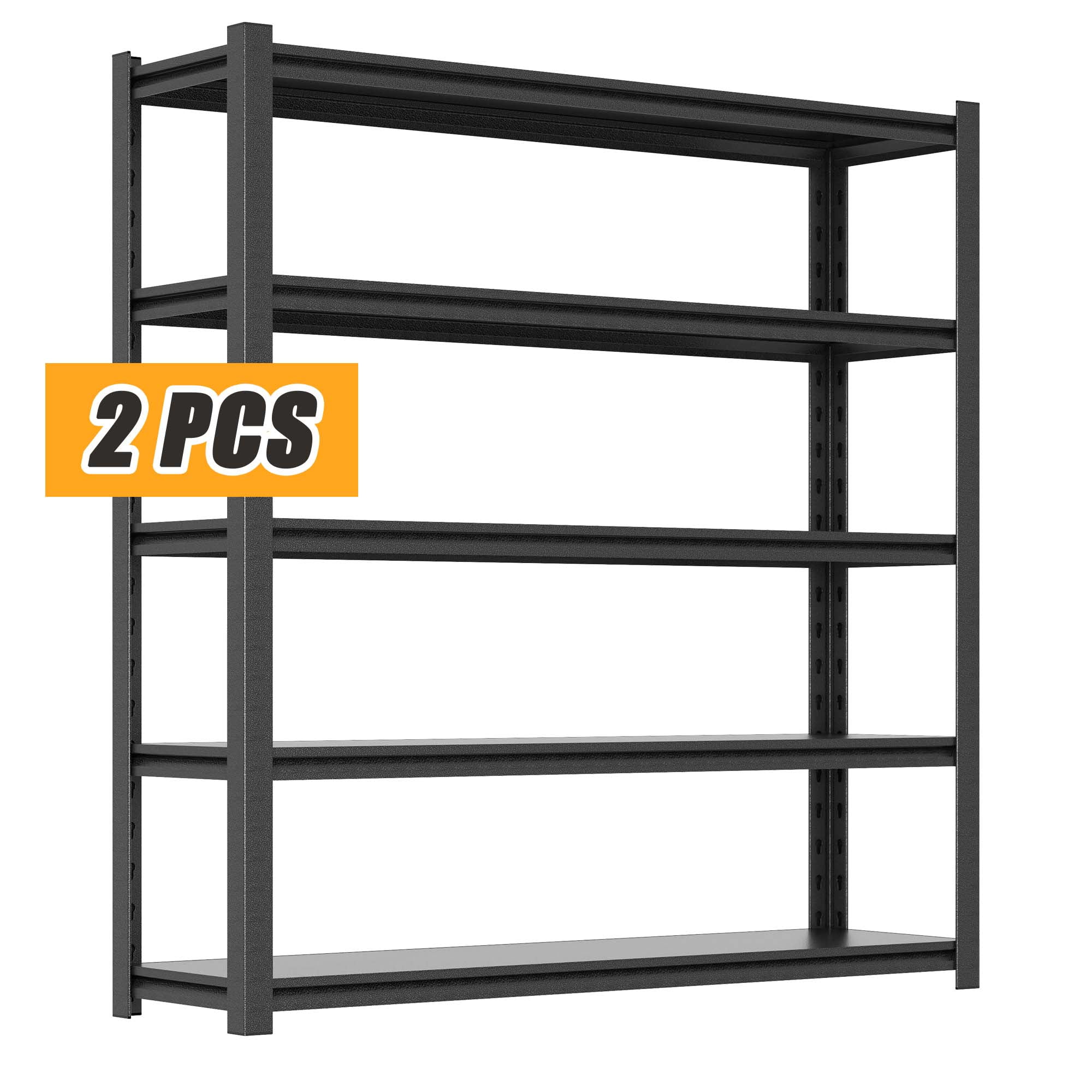 IKIMI 2 PCS 78" 5 Tier Metal Storage Shelving Unit Adjustable Garage ...