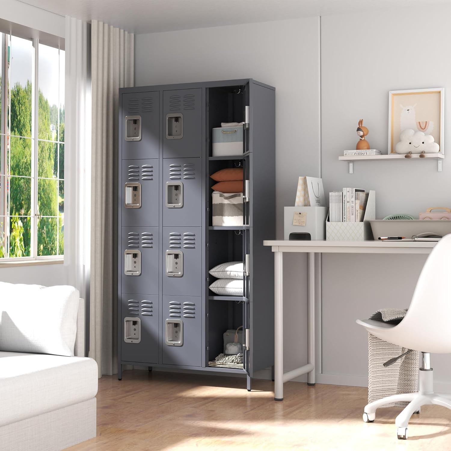 IKIMI 72" Metal Locker with Lock,12 Doors Steel Storage Locker ...