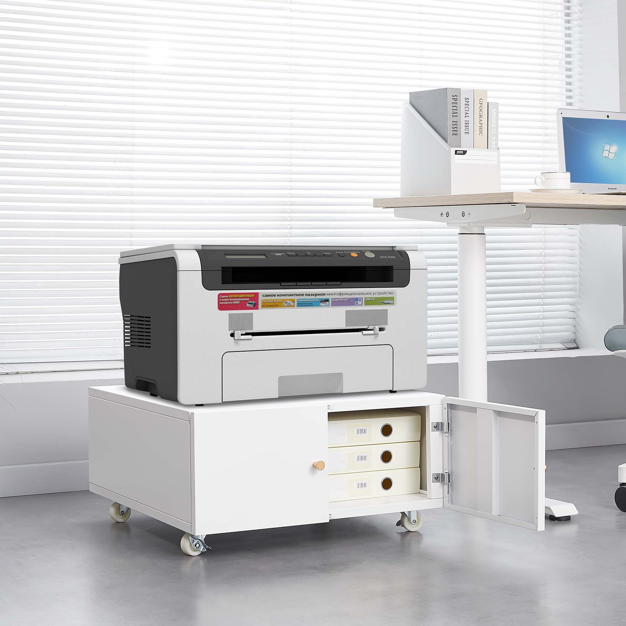 IKIMI Mobile Lateral Filing Cabinet Rolling File Cabinet, Printer Stand ...