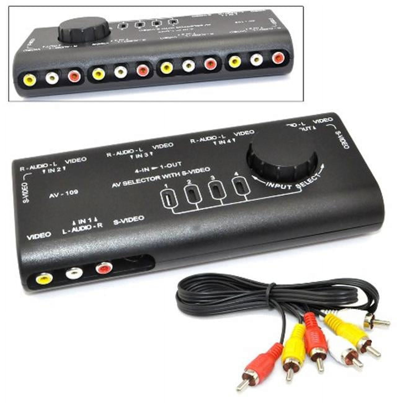 IKKEGOL 4 in. 1 AV Audio Video Signal Switcher S-Video Selector with ...