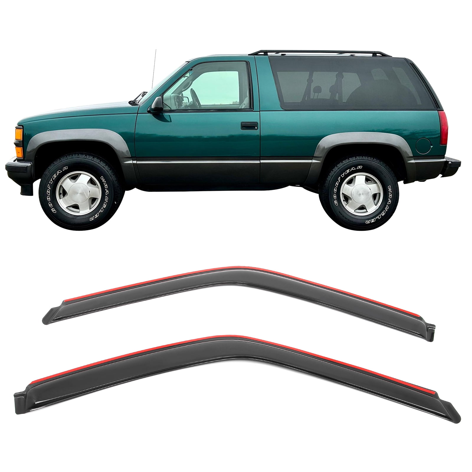 Ikon Motorsports In-Channel Window Visors for 1988-1998 Chevy GMC C/K ...