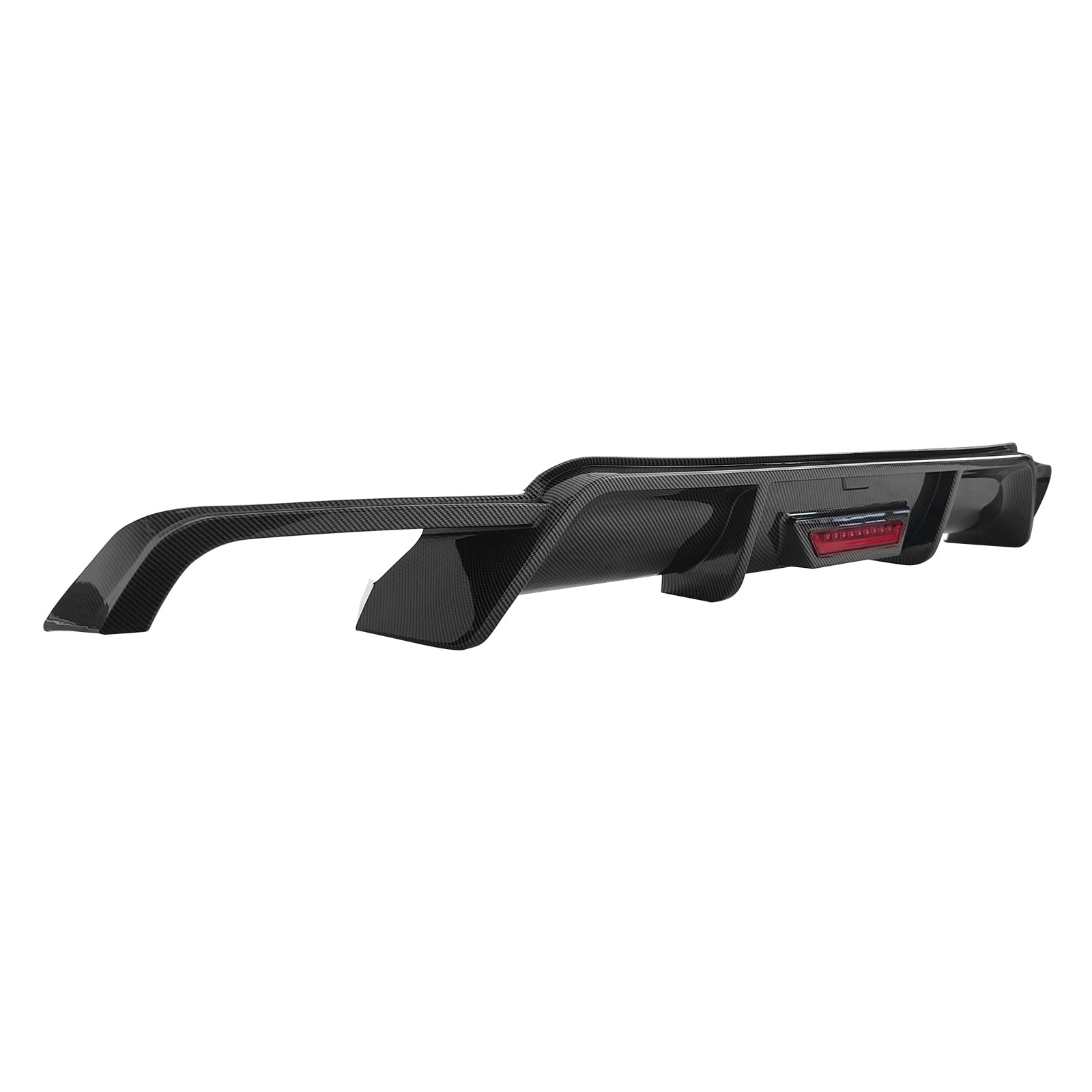 IKON MOTORSPORTS, Rear Bumper Diffuser Lip W/ Light Compatible With ...