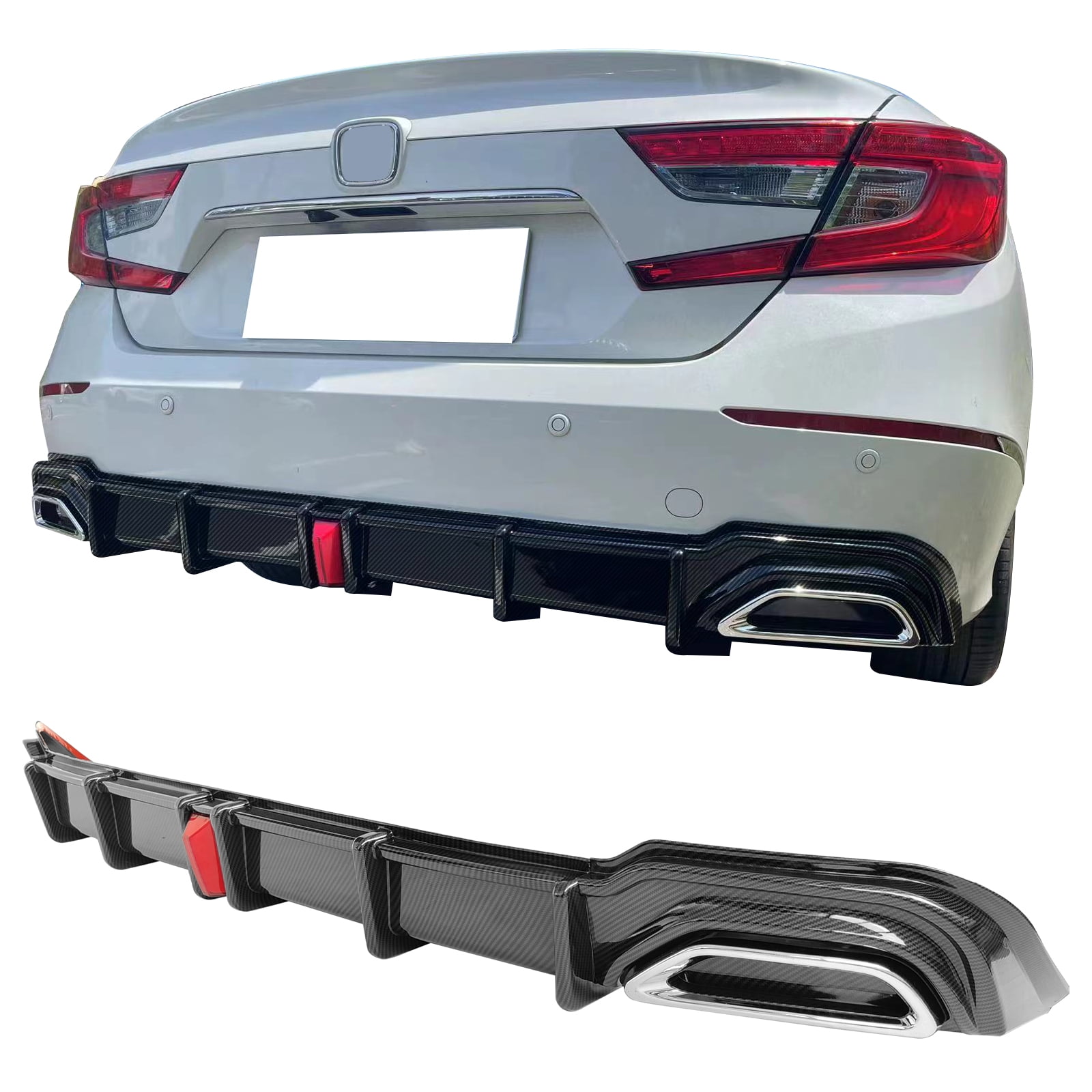 IKON MOTORSPORTS, Rear Bumper Lip Diffuser Compatible With 2018-2022 ...