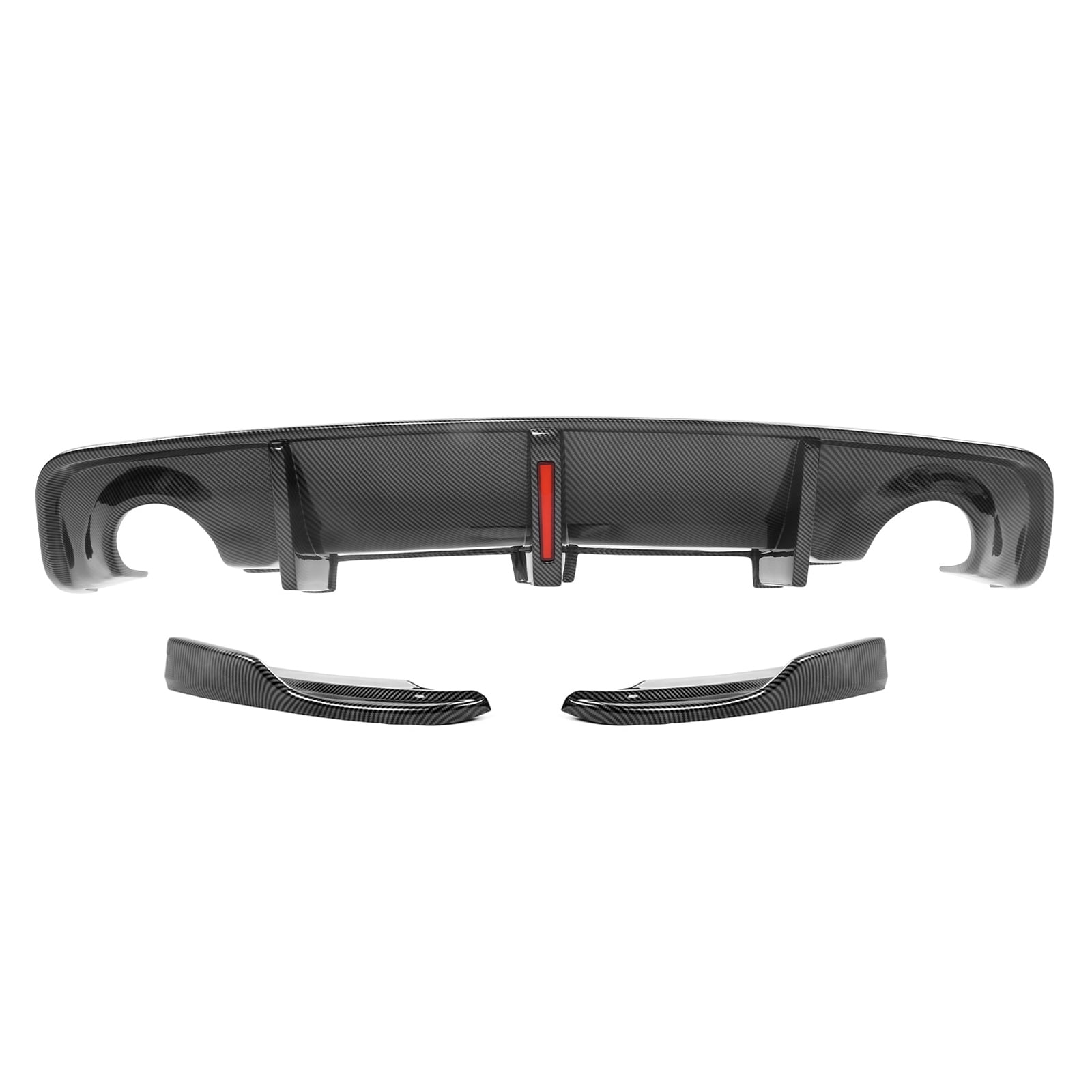 IKON MOTORSPORTS, Rear Diffuser W/ Light + Apron Side Spats Compatible ...