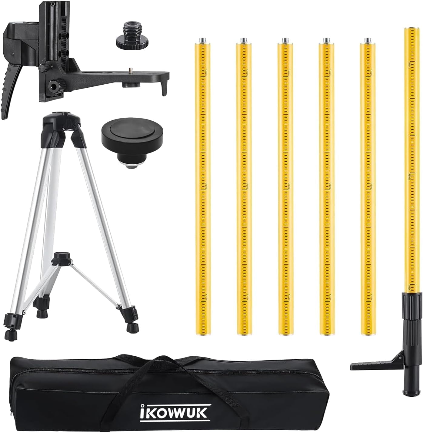 IKOVWUK 13.8 Ft Telescoping Laser Level Pole with Tripod, 4.2 M Pole ...