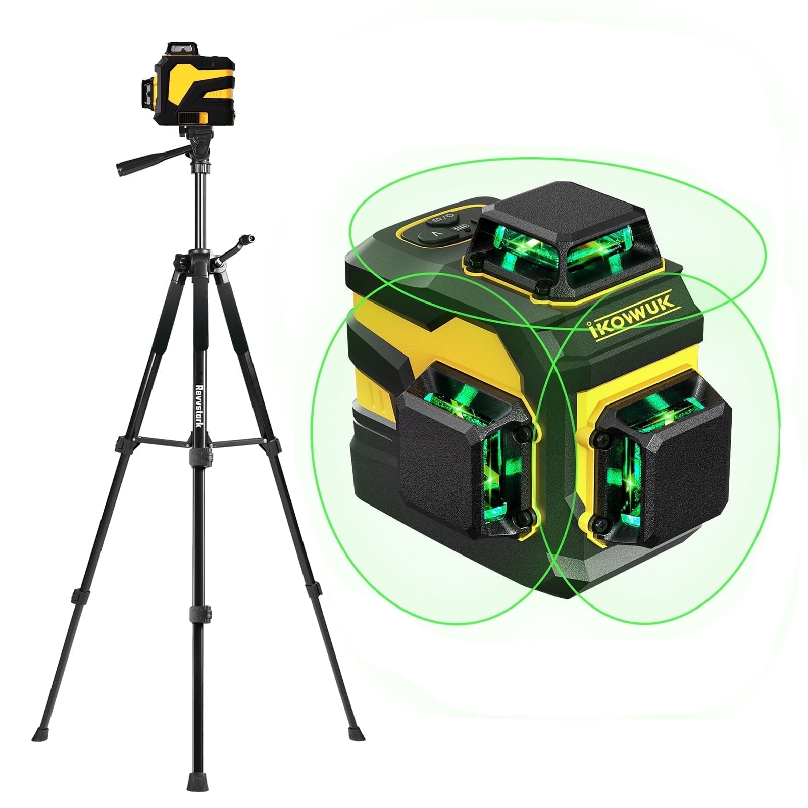 IKOVWUK Laser Level with Tripod, 3x360° Cross Line Laser for ...