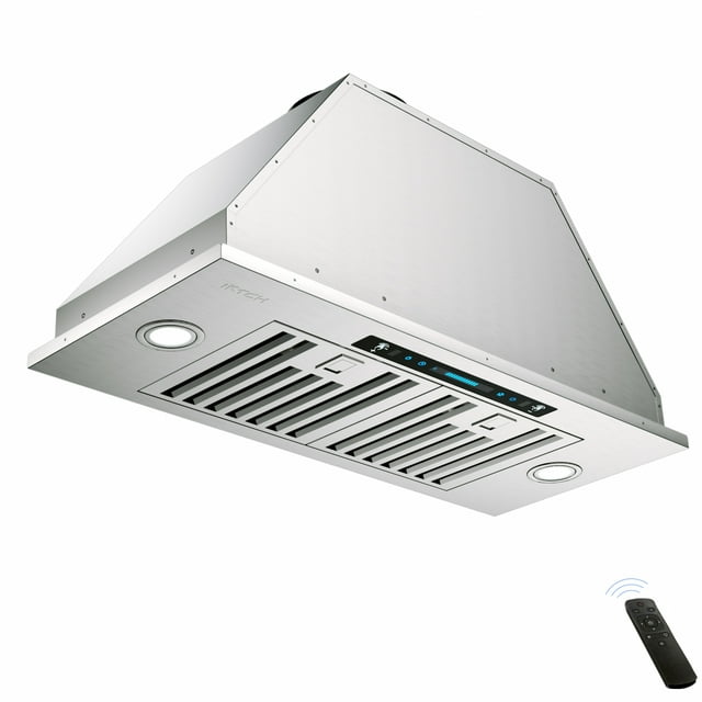 IKTCH 36 inch Stainless Steel Kitchen Vent Hood, 900 CFM, 4 Speed ...