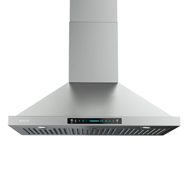 IKTCH 36 inch Range Hood, Wall Mount, 900 CFM, Ducted/Ductless ...