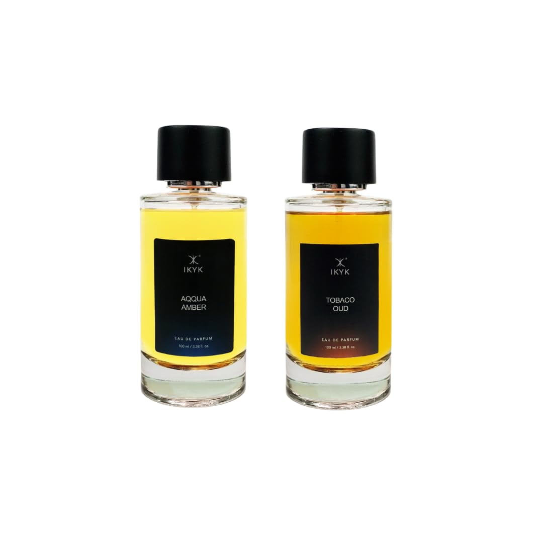 IKYK Perfumes Set of 2 TOBACO OUD AQQUA AMBER Long Lasting Unisex EDP 2 ...