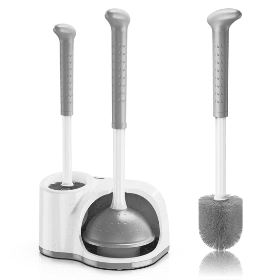 ILAVCLEAN Toilet Brush and Plunger with Caddy Toilet Bowl Brush and ...