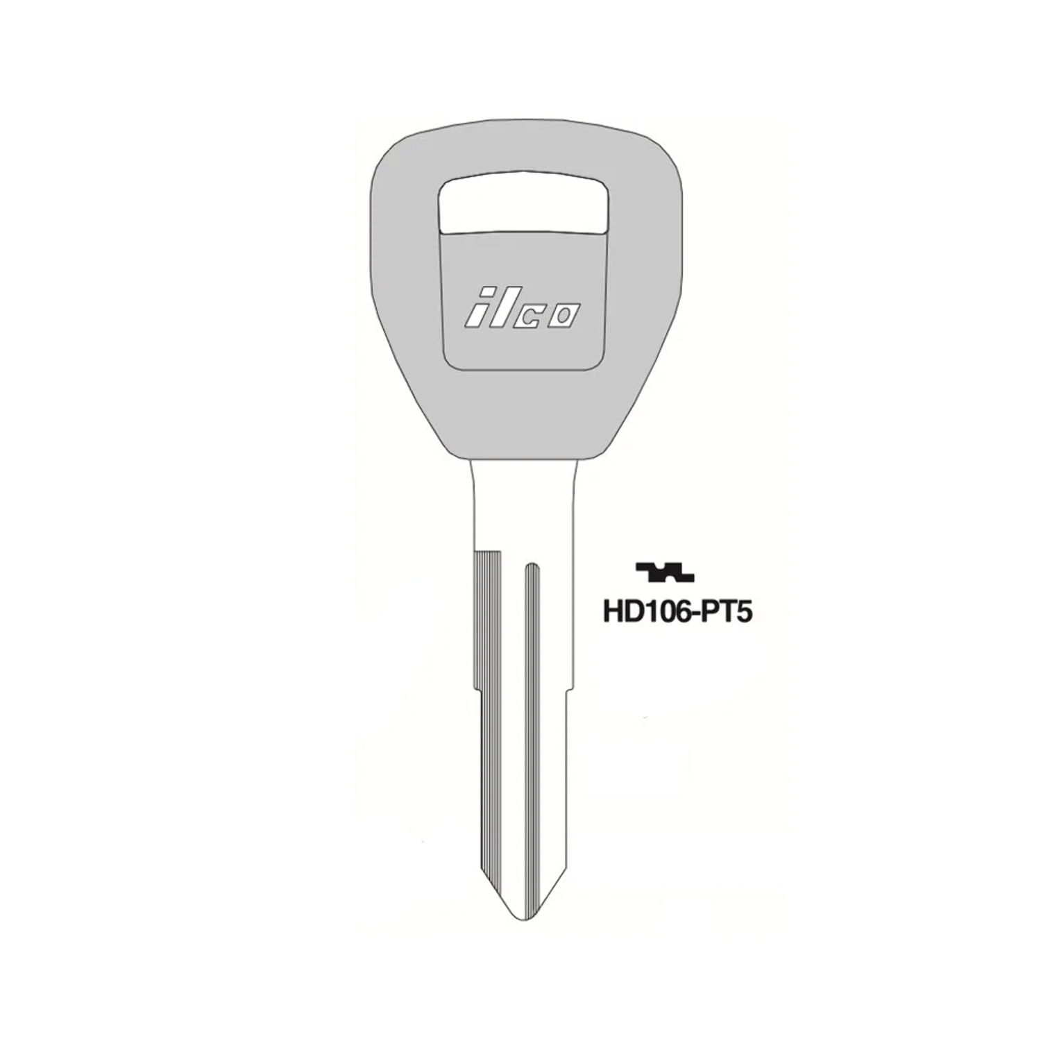 ILCO Honda EZ Clone Nickel Plated Transponder Chip Key, HD106-PT5 ...