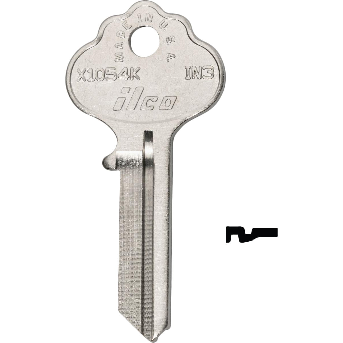ILCO Nickel Plated File Cabinet Key IN3 / X1054K (10-Pack) IAL5789102B ...