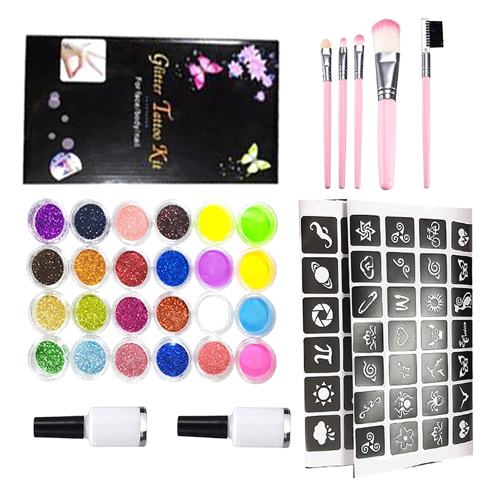 ILJNDTGBE Christmas Glitter Tattoo Set New Glitter Tattoo Kit Temporary ...