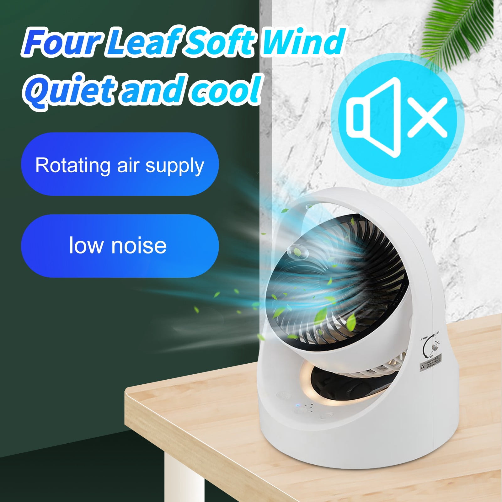 ILJNDTGBE Desktop Silent Usb Charging Head Turbo Air Circulation Fan ...