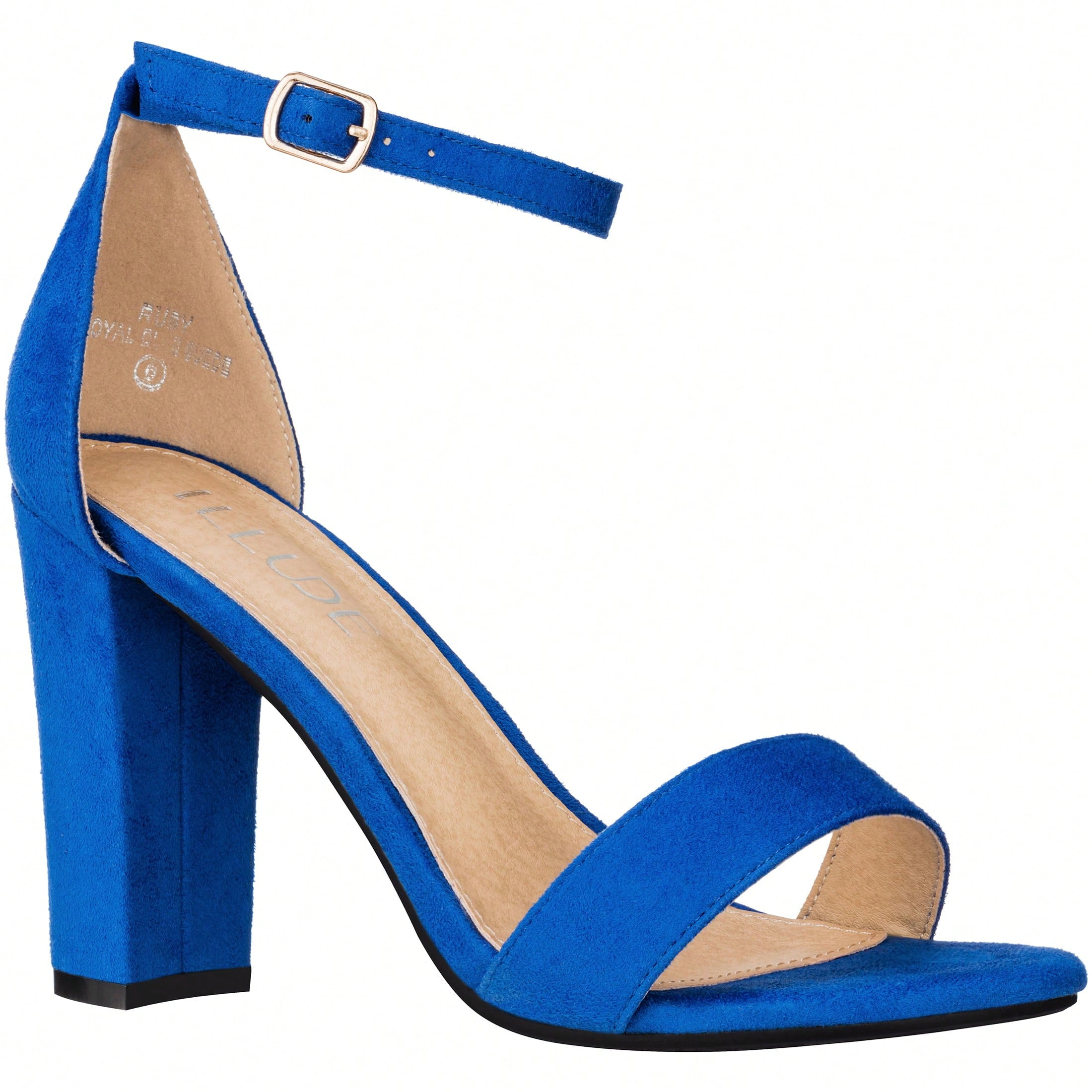 Women Chunky Heeled Ankle Strap Sandals Elegant Single Band Buckle ...