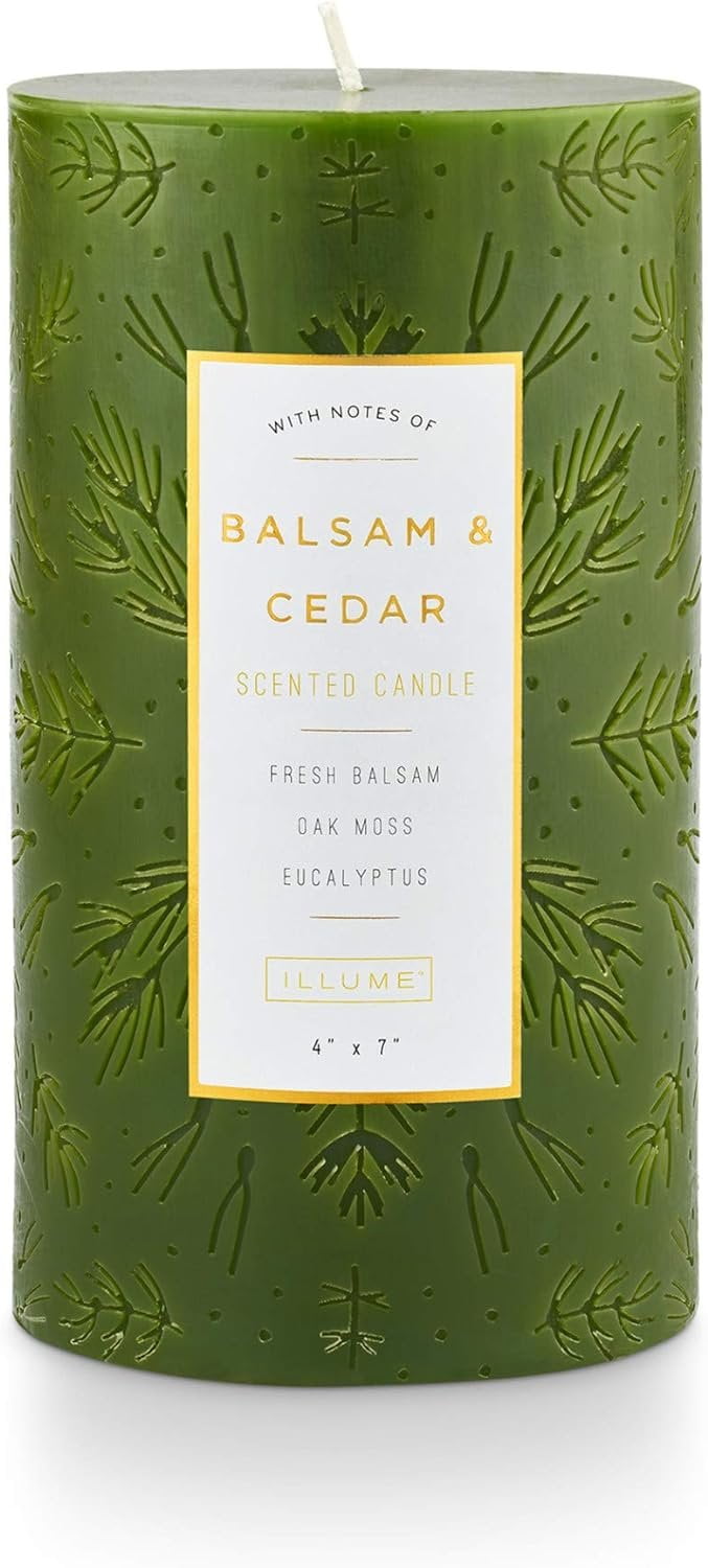 ILLUME Noble Holiday Balsam & Cedar Candle, 4"x7" Pillar - Walmart.com