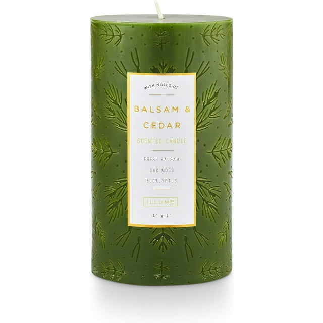 ILLUME Noble Holiday Balsam & Cedar Candle, 4"x7" Pillar - Walmart.com