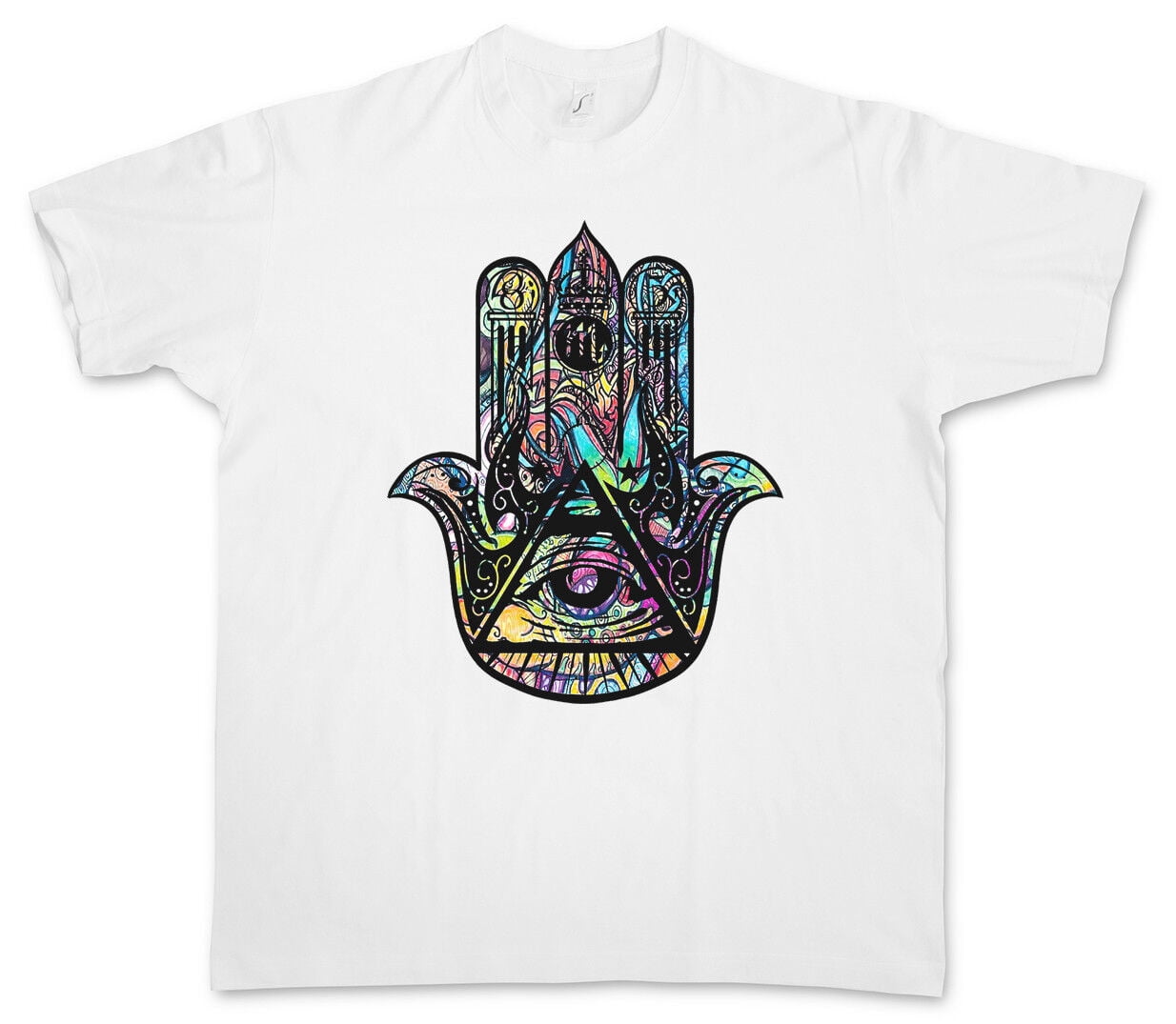 ILLUMINATI HAND HAMSA T-SHIRT Illuminaten Freimaurer Society Auge Free ...