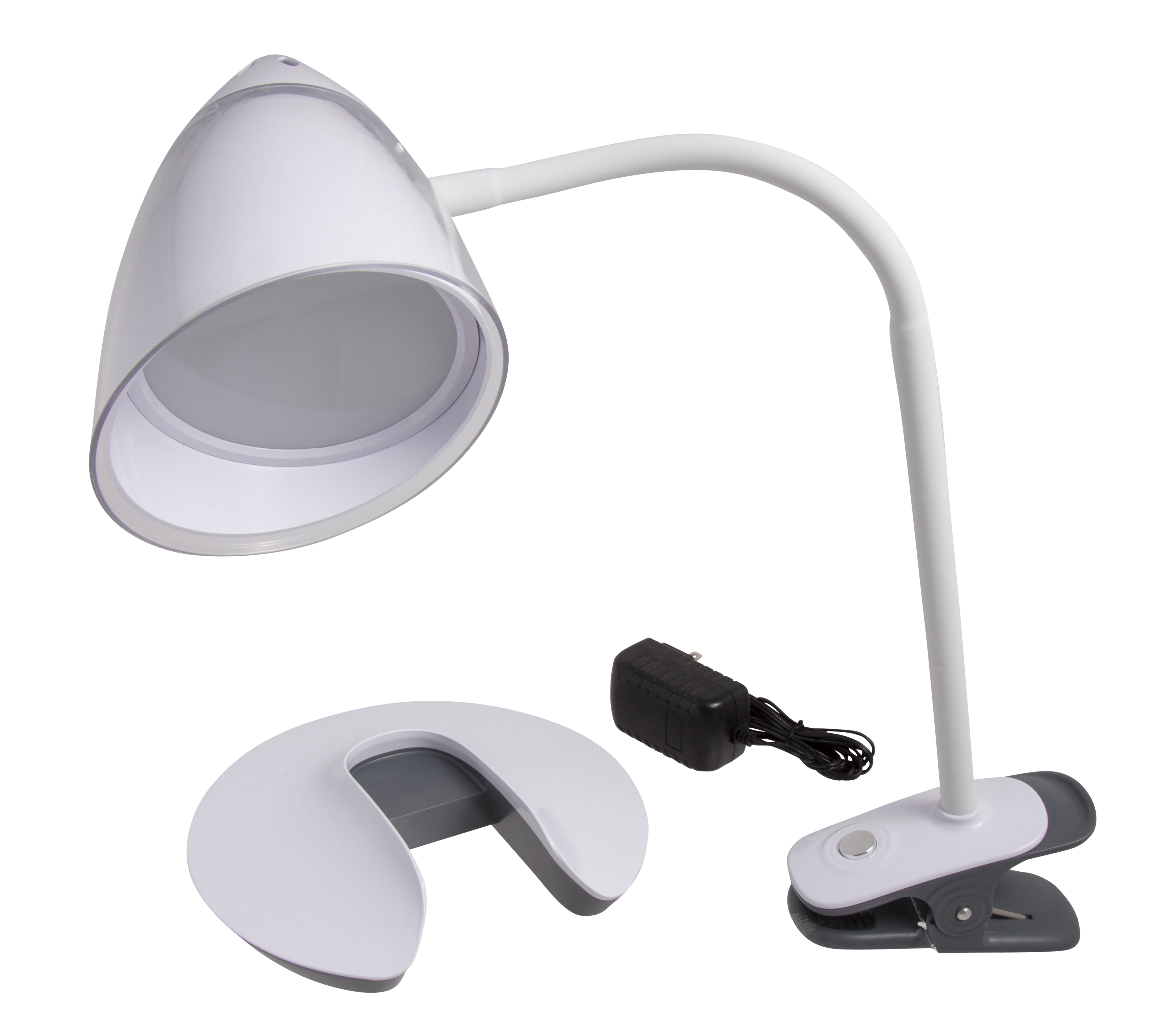 ILLUMINATOR 41898 2-In-1 Clip-On Flex LED Desk Lamp with Removable Base ...