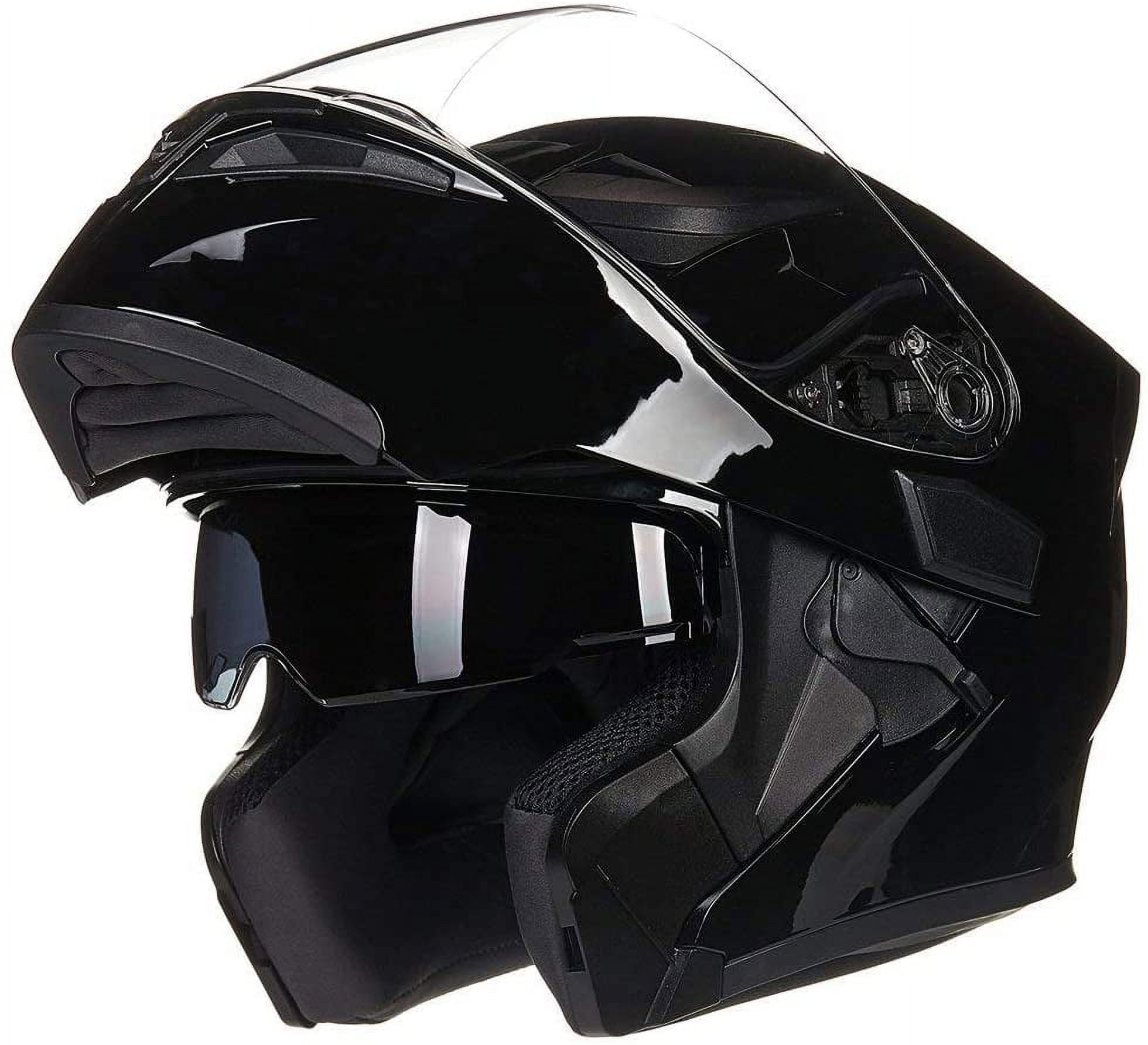 ILM Motorcycle Dual Visor Flip up Modular Full Face Helmet DOT 6 Colors ...
