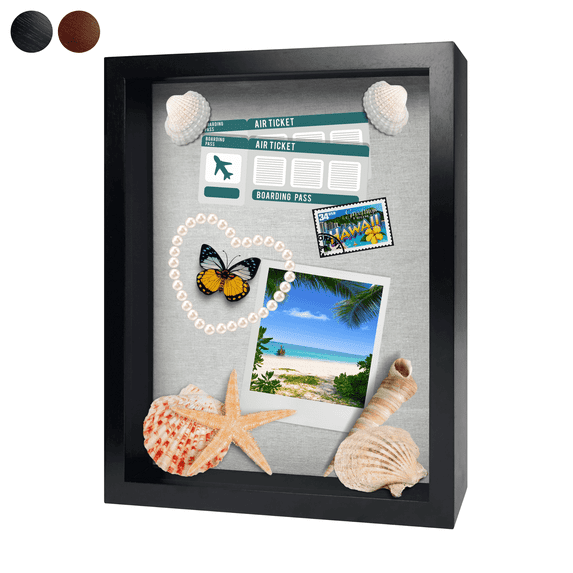 ILOT 11"x14" Solid Wood Black Display Shadow Box Frame - Solid Wood ...