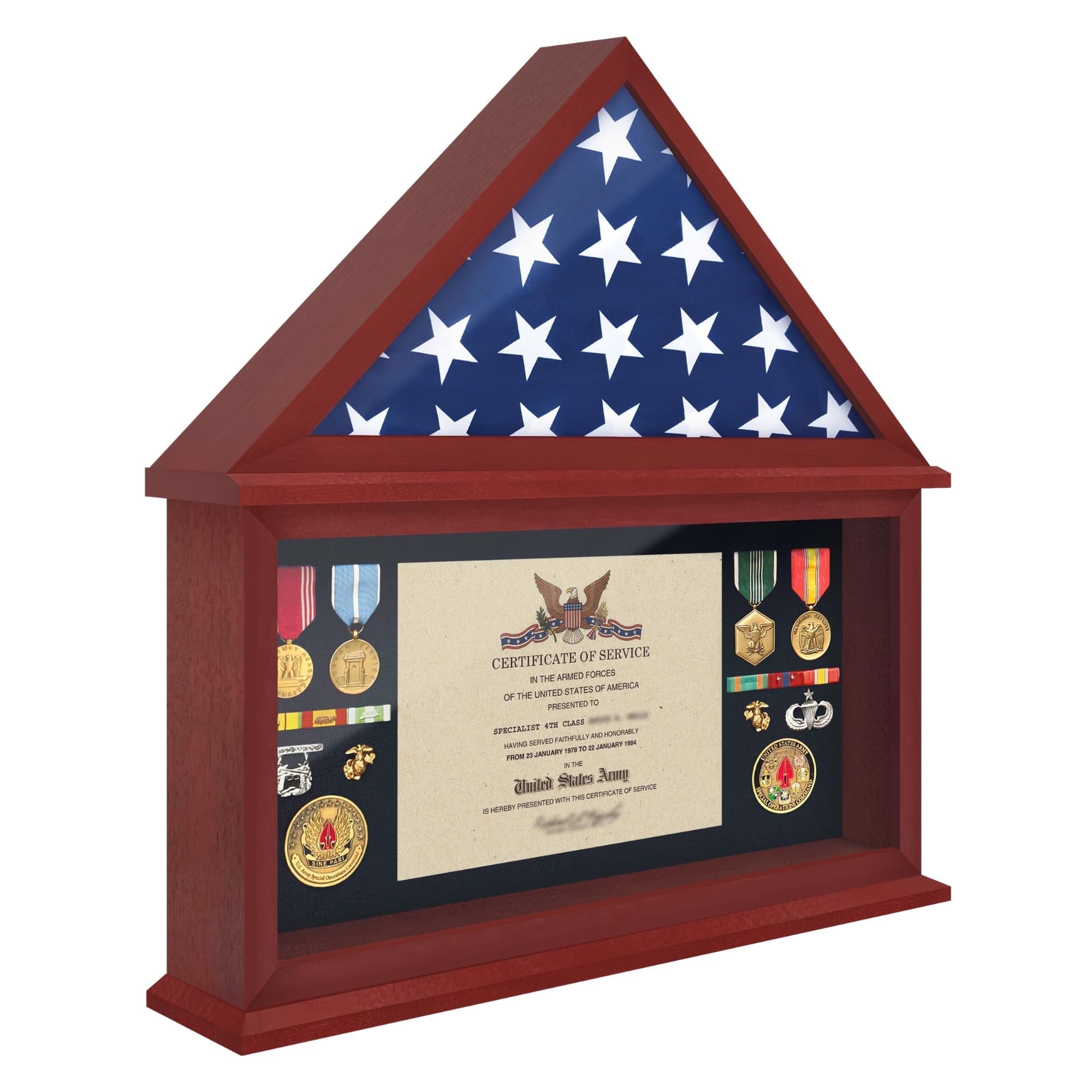 ILOT Flag Certificate Display Case for American Veteran Burial Flag ...