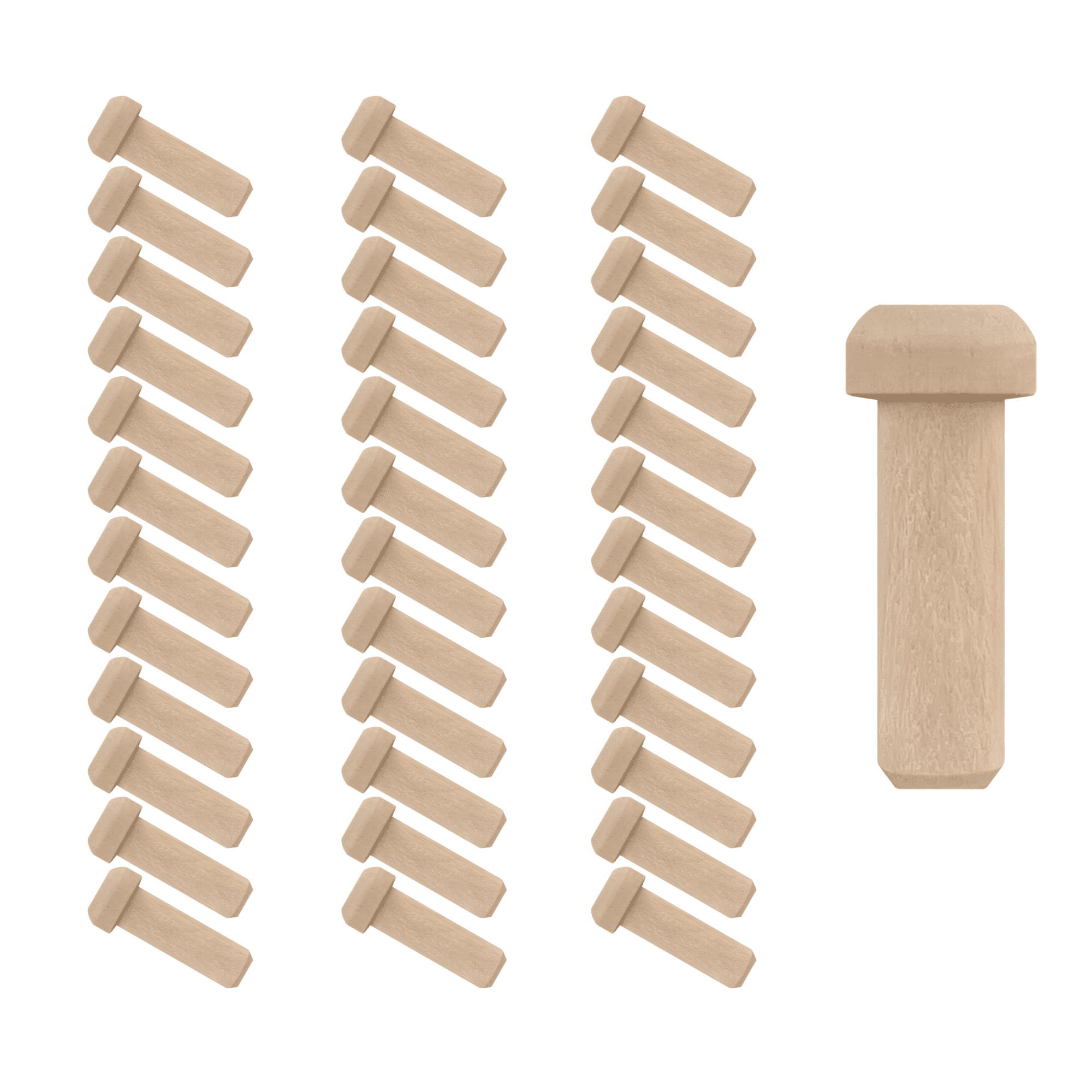 ILOT Wood Axle Pegs, 1-1/4-inch Fits 3/8-inch Hole Pack of 100 Mini ...
