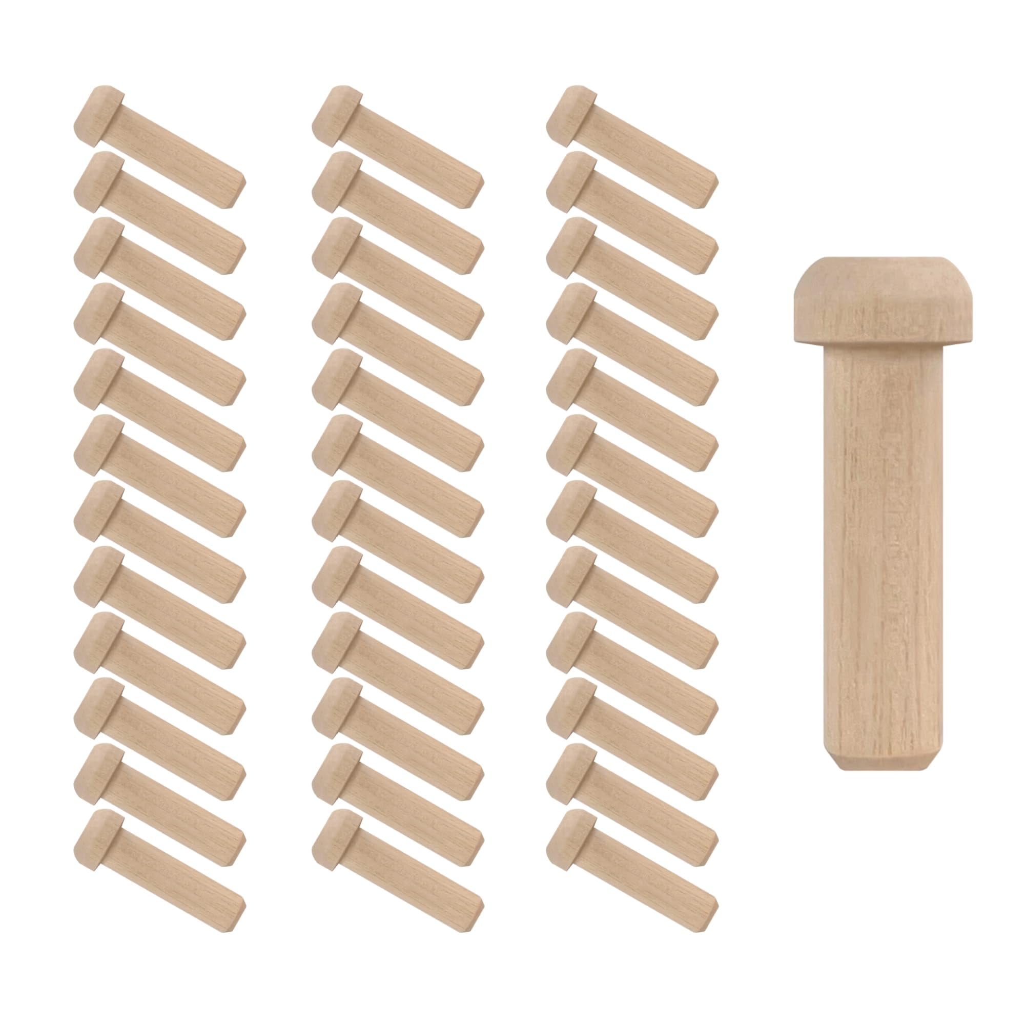 ILOT Wood Axle Pegs, 1-3/8-inch Fits 3/8-inch Hole Pack of 100 Mini ...