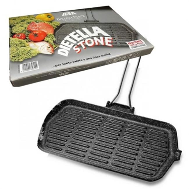 ILSA 9 x 14.5 in. Cast Iron Grill-Stone Effect Rectangular-Enamel ...