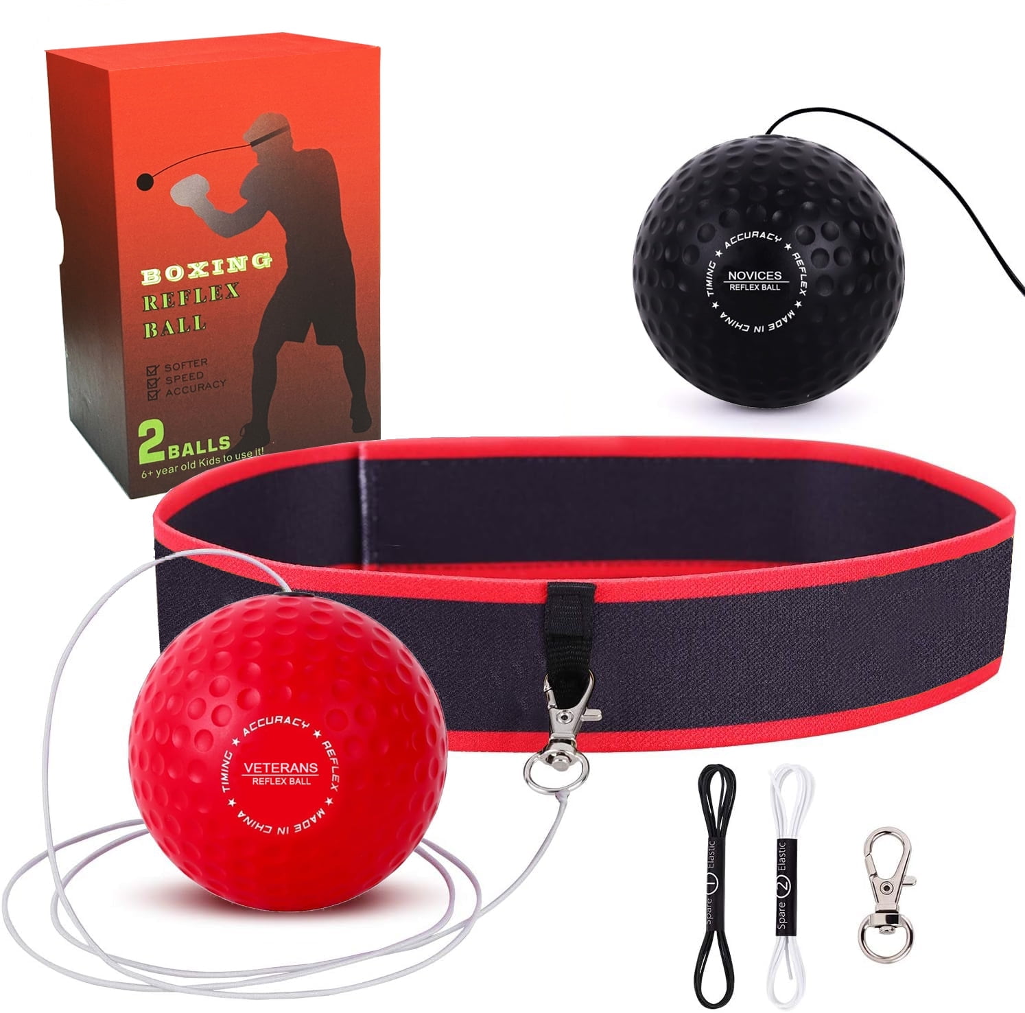 ILSZBKE Boxing Reflex Ball Set - Includes 2 Different Balls and 1 ...