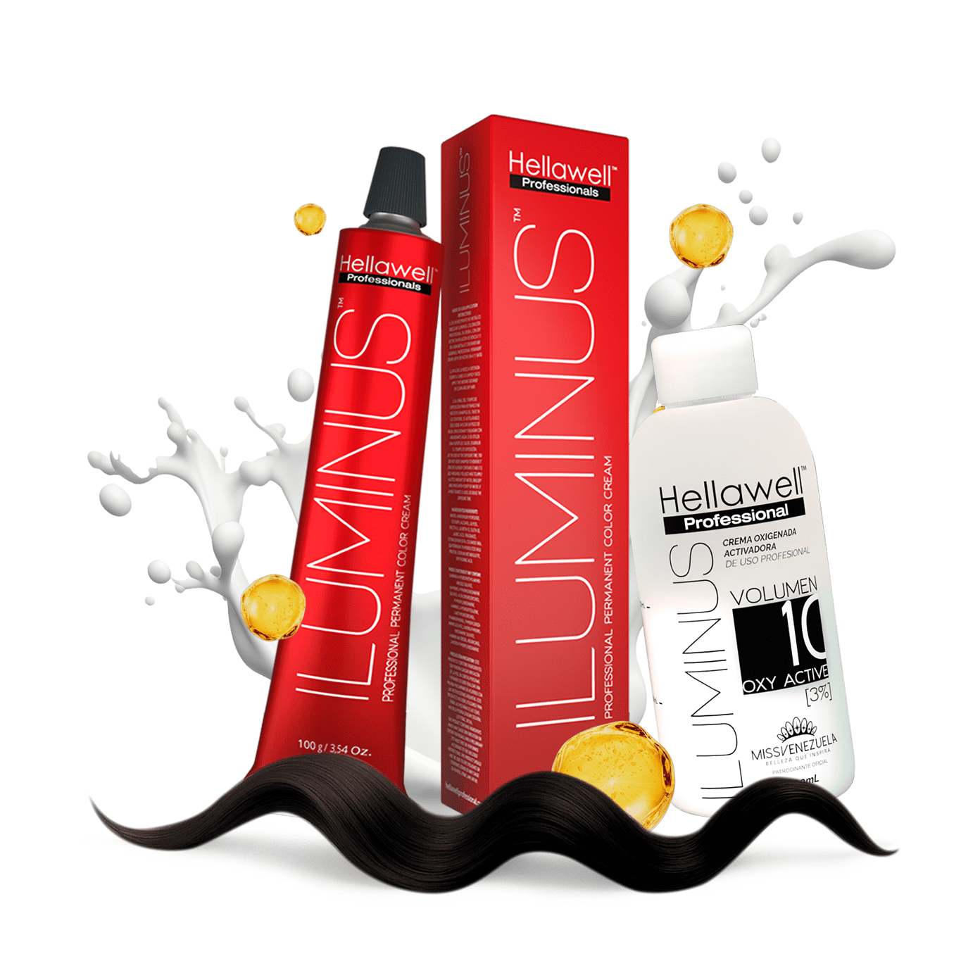 ILUMINUS Hair Dye professional permanent cream color + Developer, with ...