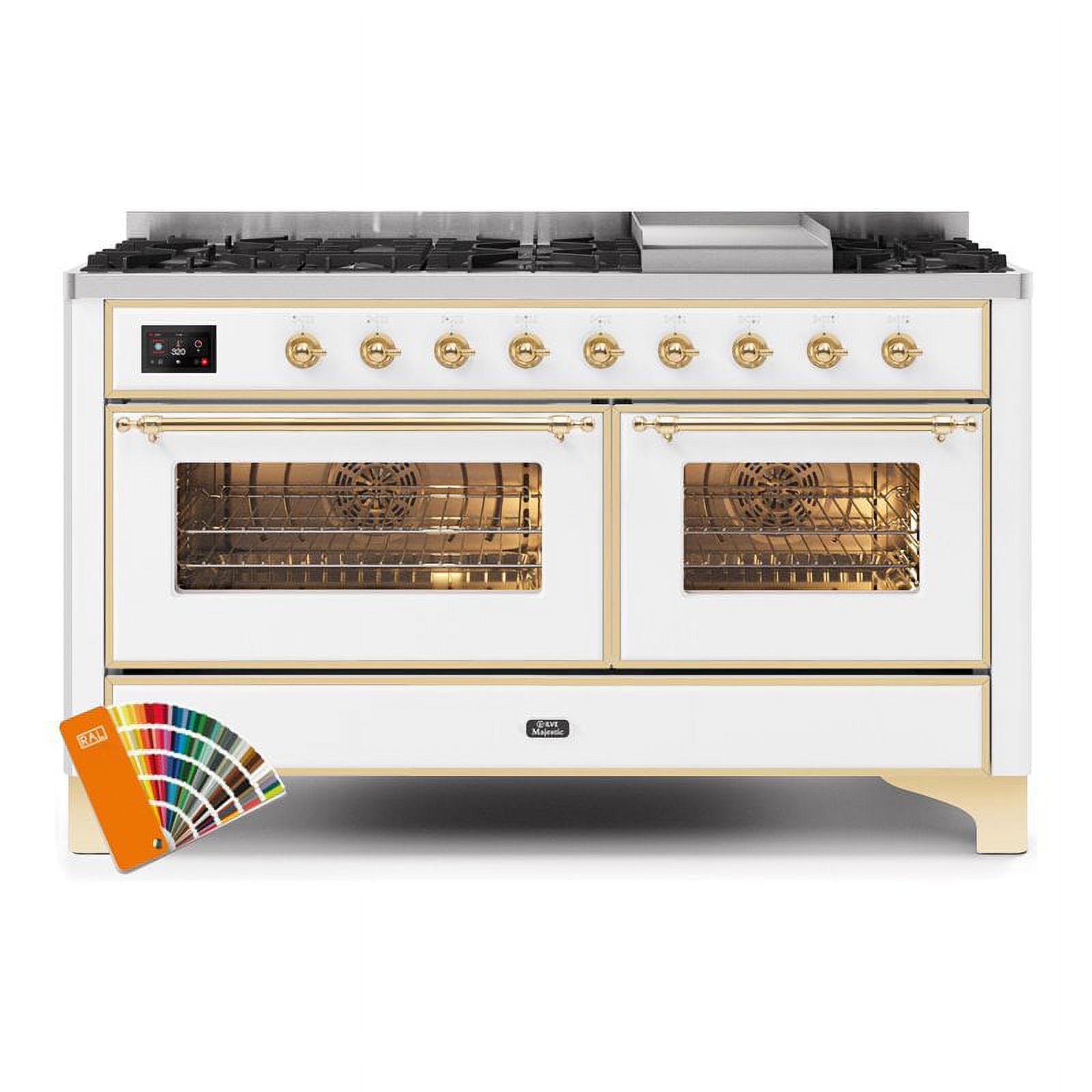 ILVE Majestic II 60" NG Glass Door/Griddle Metal Range in Custom RAL ...