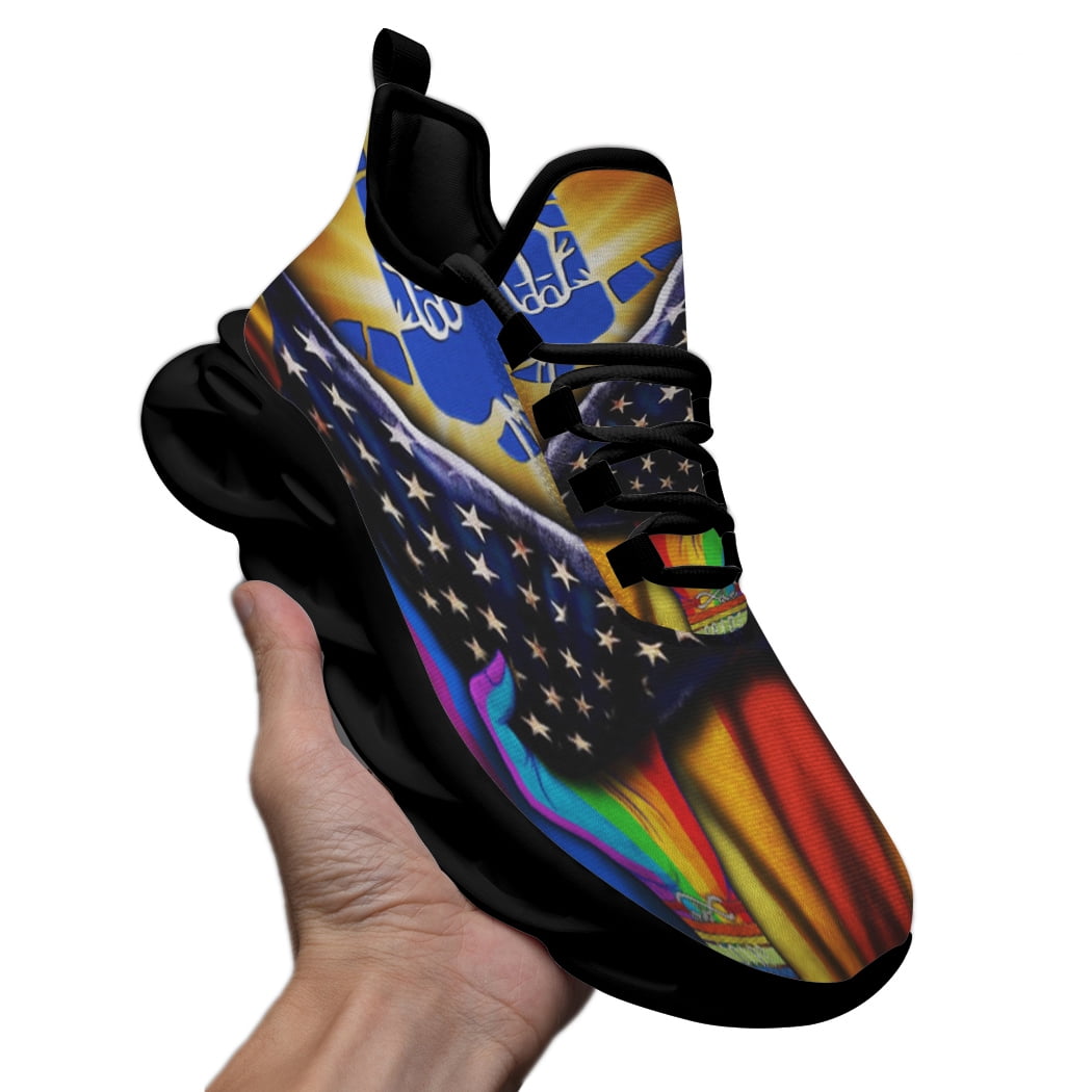 ILY Sign Language LGBT Pride Shoes Sneakers Black Size 11.5 - Walmart.com