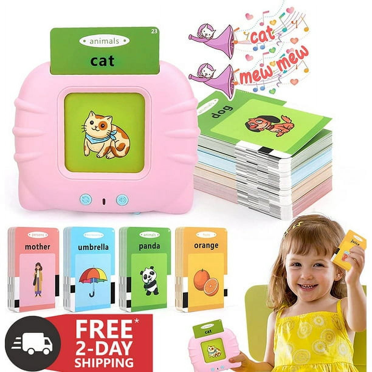 SUWU ABC Learning Flash Cards for Toddlers 2-4, Autism Toys, Speech ...