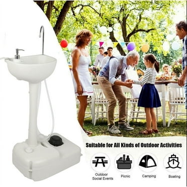Ktaxon Portable Removable Outdoor Hand Wash Sink Basin with Water Tank ...