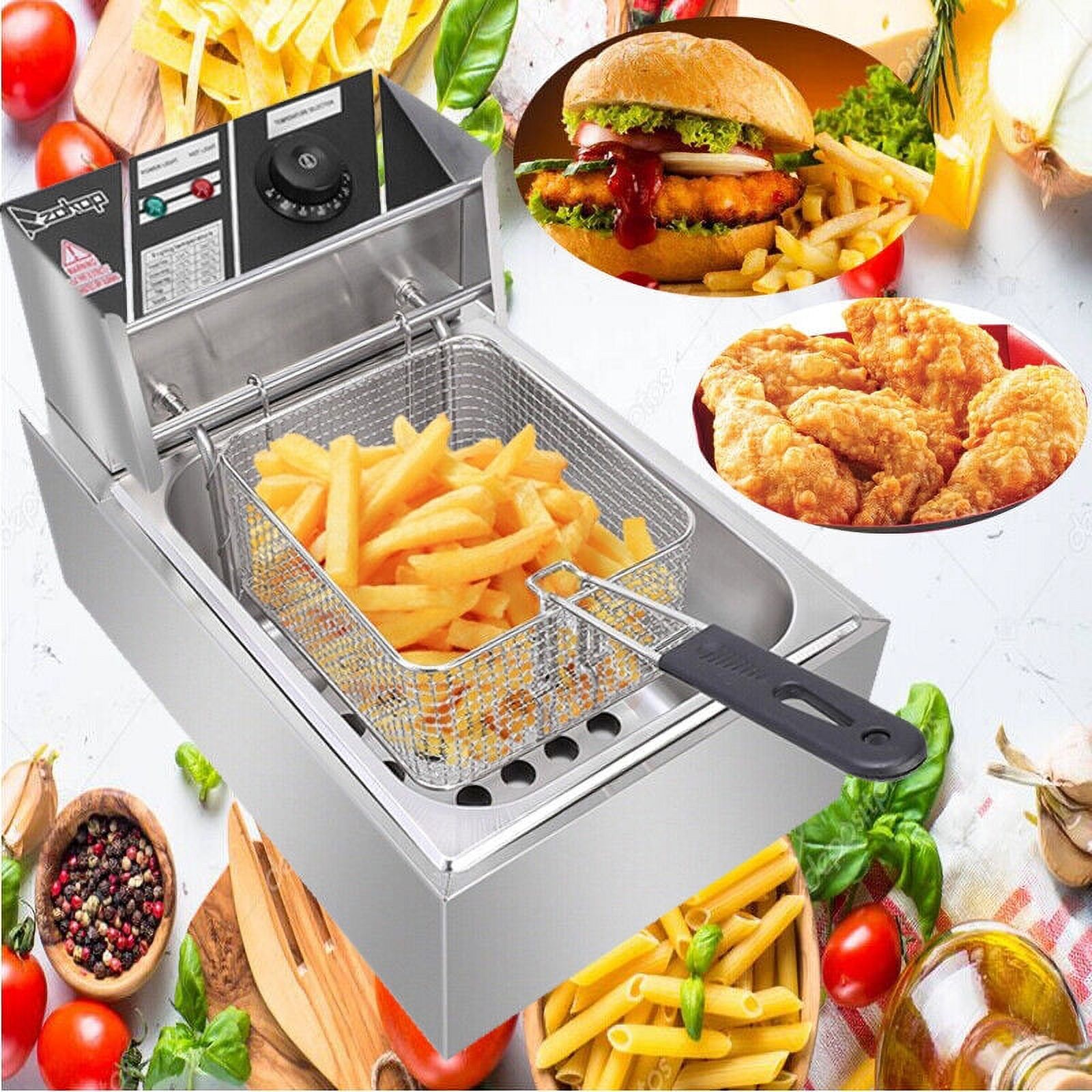 IM Beauty Deep Fryer, 6.3QT/6L Stainless Steel Large Single-Cylinder ...
