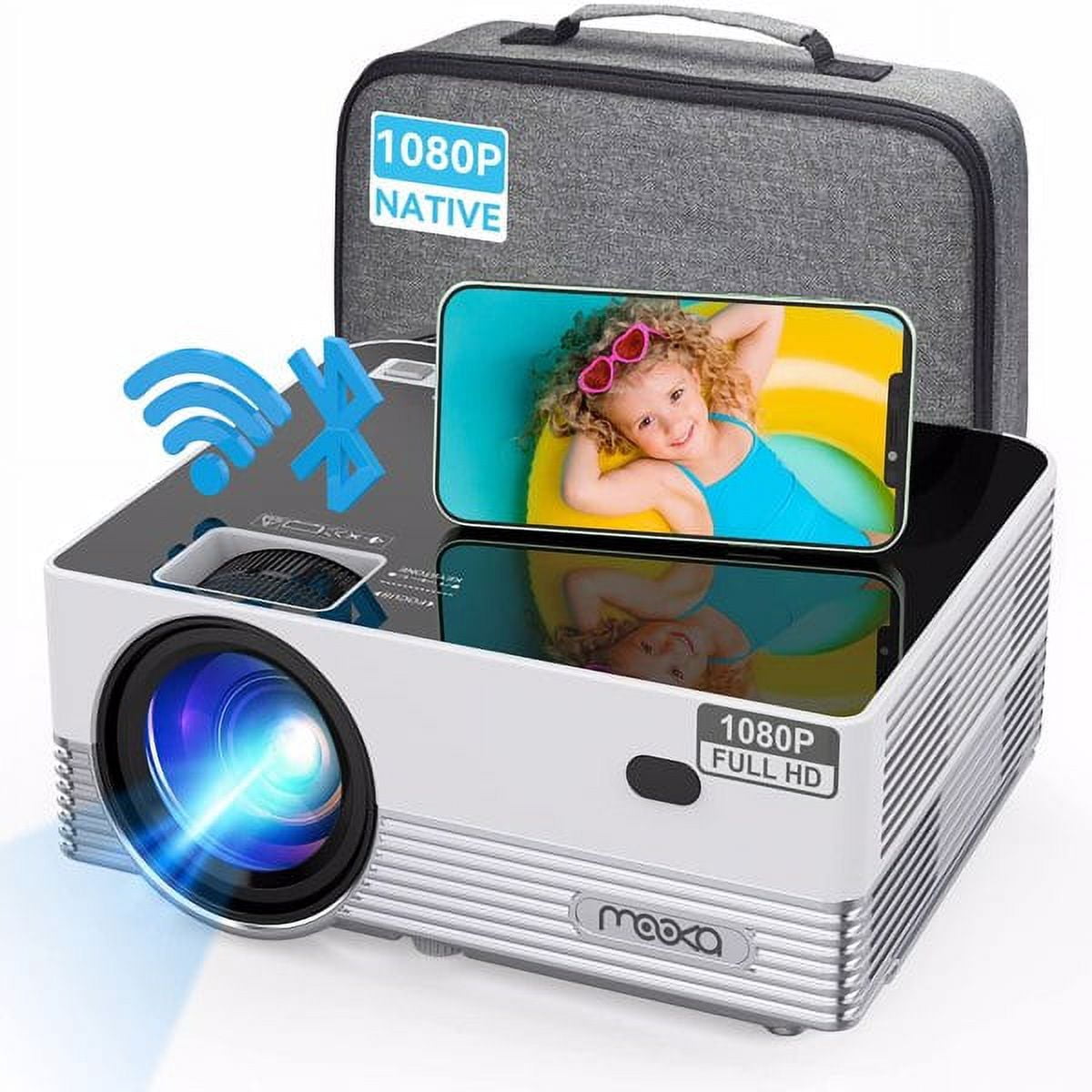 IM Beauty MOOKA Q6 Native 1080P WiFi Bluetooth Projector, Upgraded ...