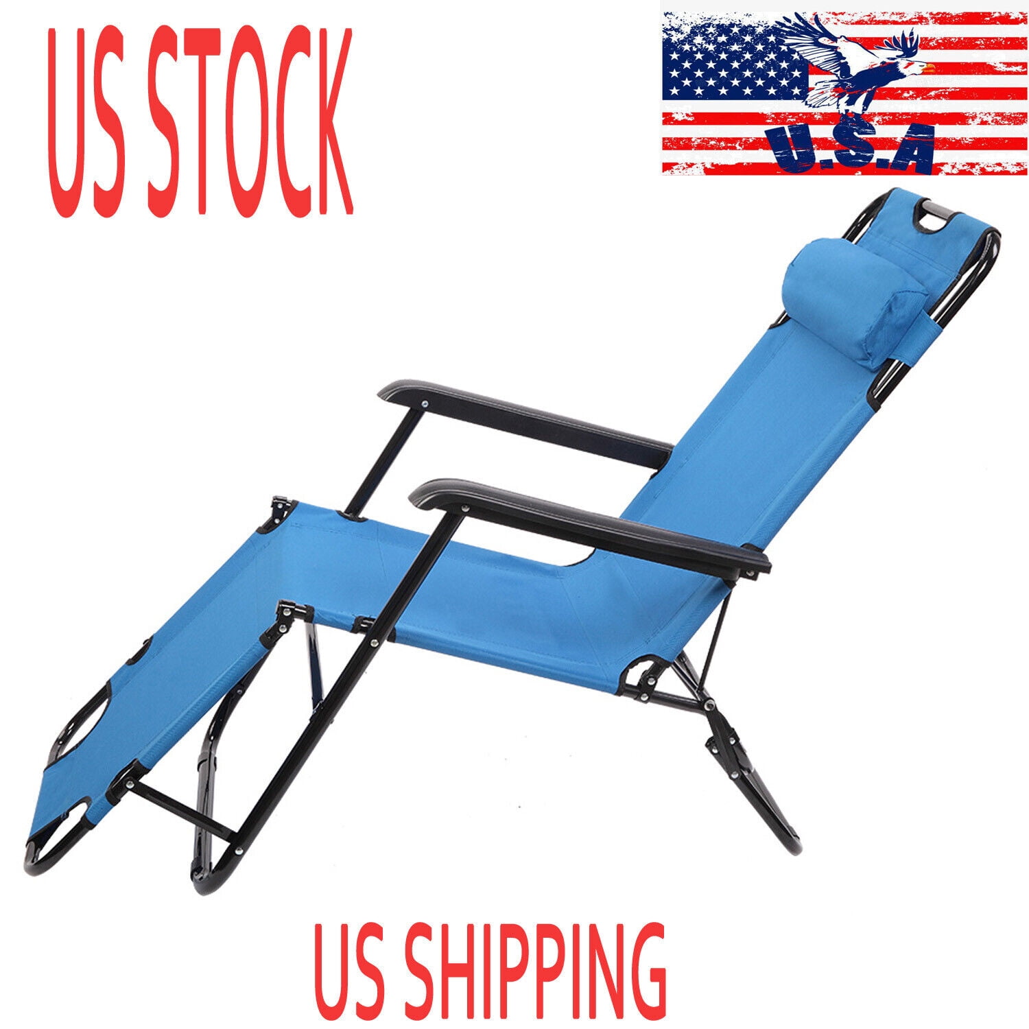 IM Beauty Newest Folding Webbing Chaise Lounge Chair Adjustable ...