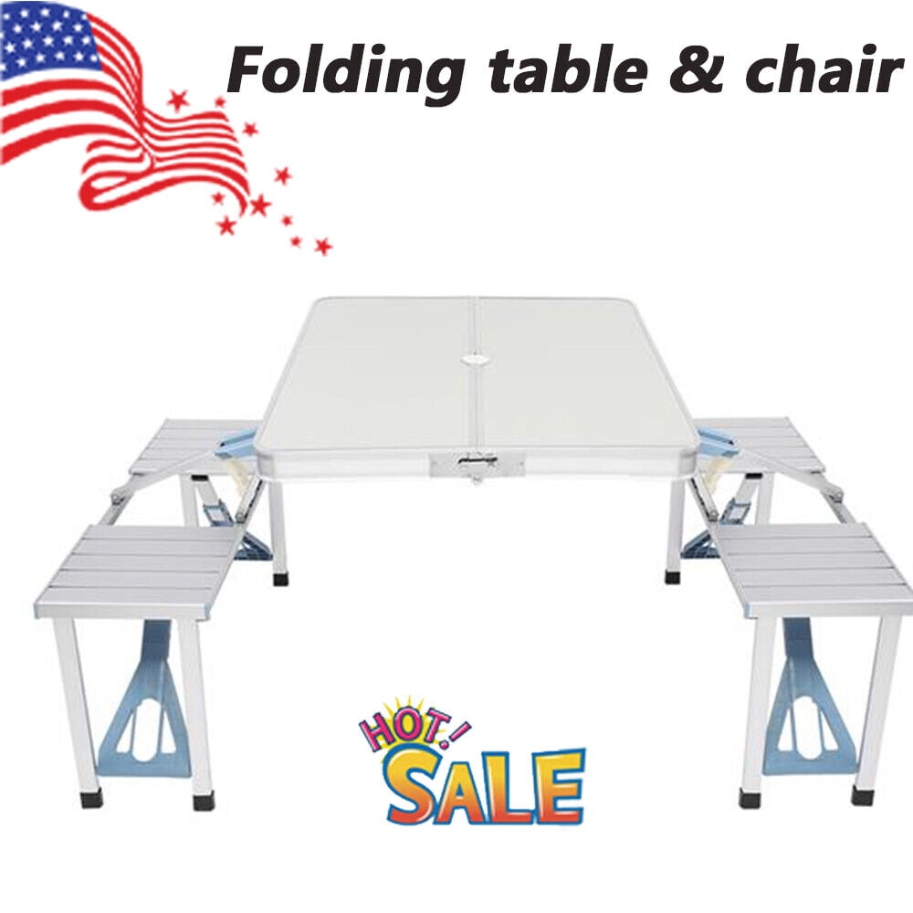IM Beauty One Piece Folding Table and Chair Aluminum Alloy - Walmart.com